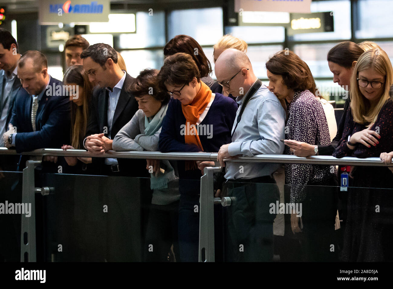 City workers at a Remembrance Day ceremony at Lloyd's of London in the ...
