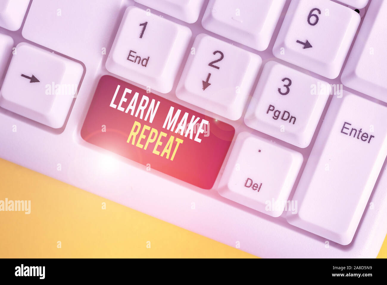 Text sign showing Learn Make Repeat. Business photo showcasing Once you ...