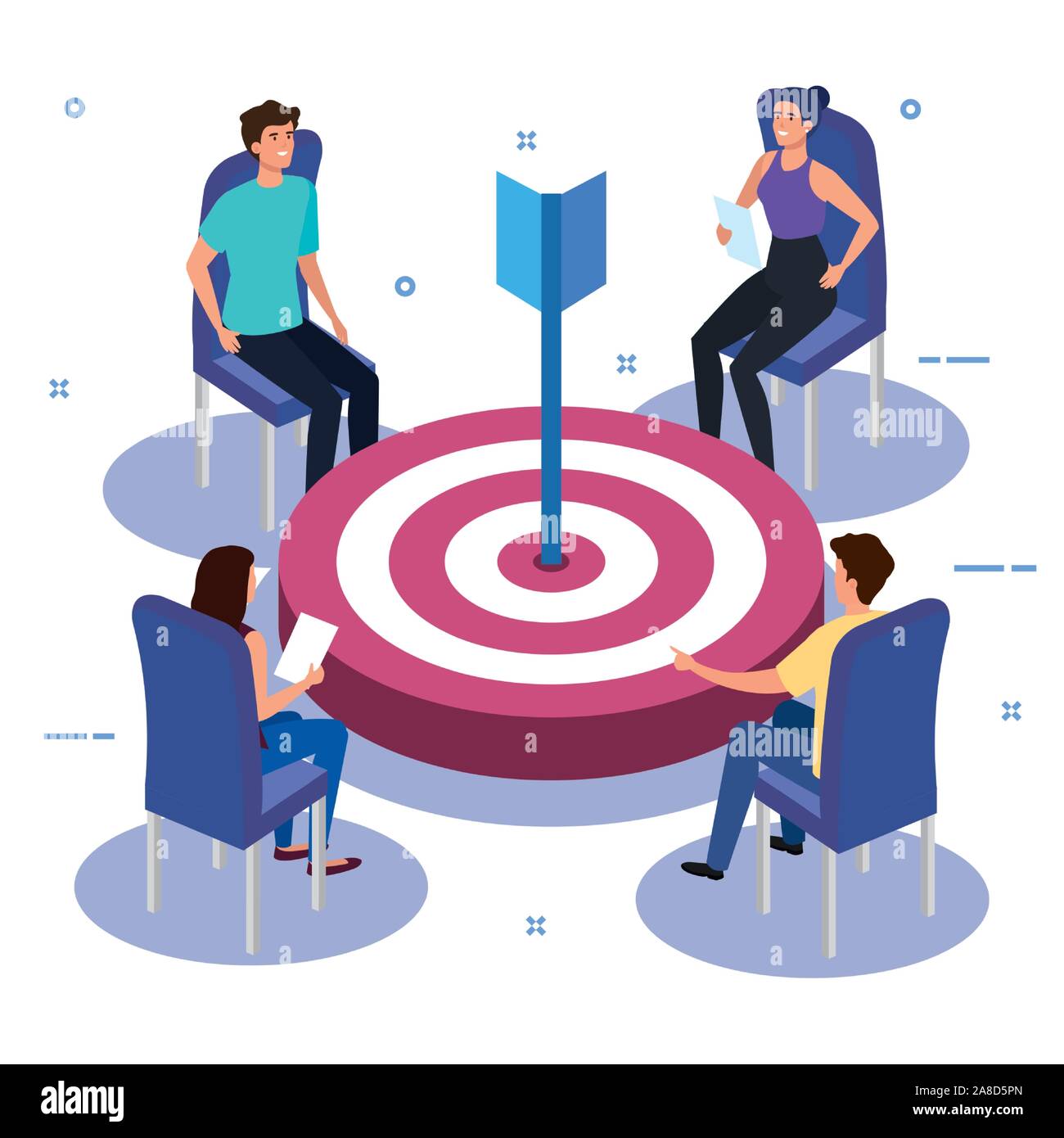 work team group in meeting with target Stock Vector Image & Art - Alamy