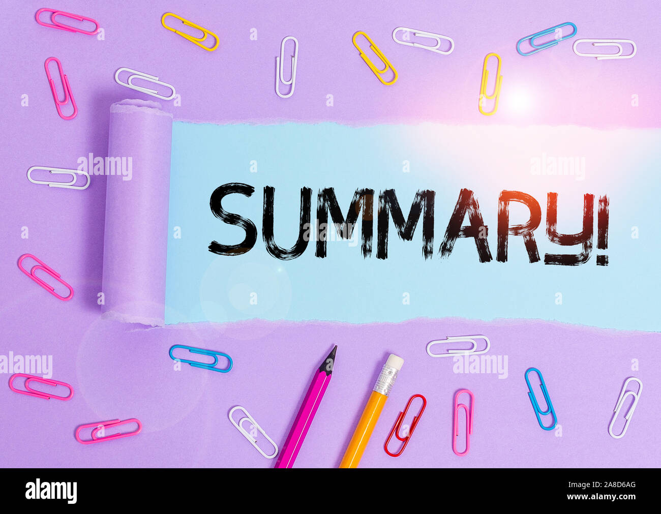 Writing note showing Summary. Business concept for a brief statement or ...