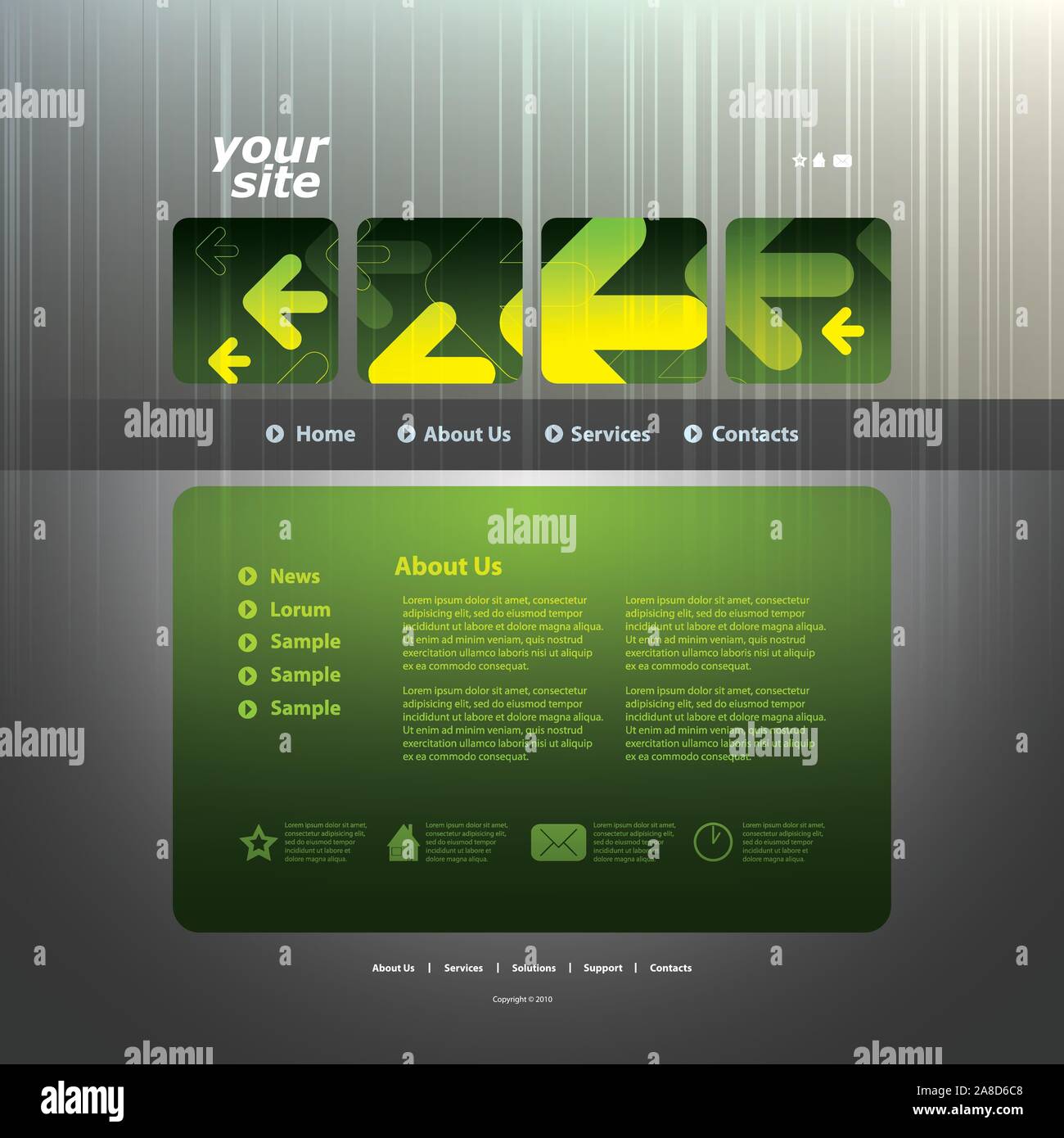 Abstract Website Design Template with Arrows in Freely Scalable and ...