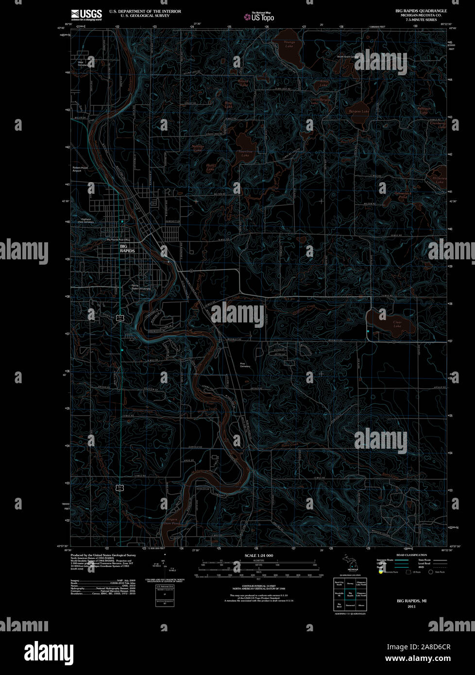 Big rapids michigan map hi-res stock photography and images - Alamy