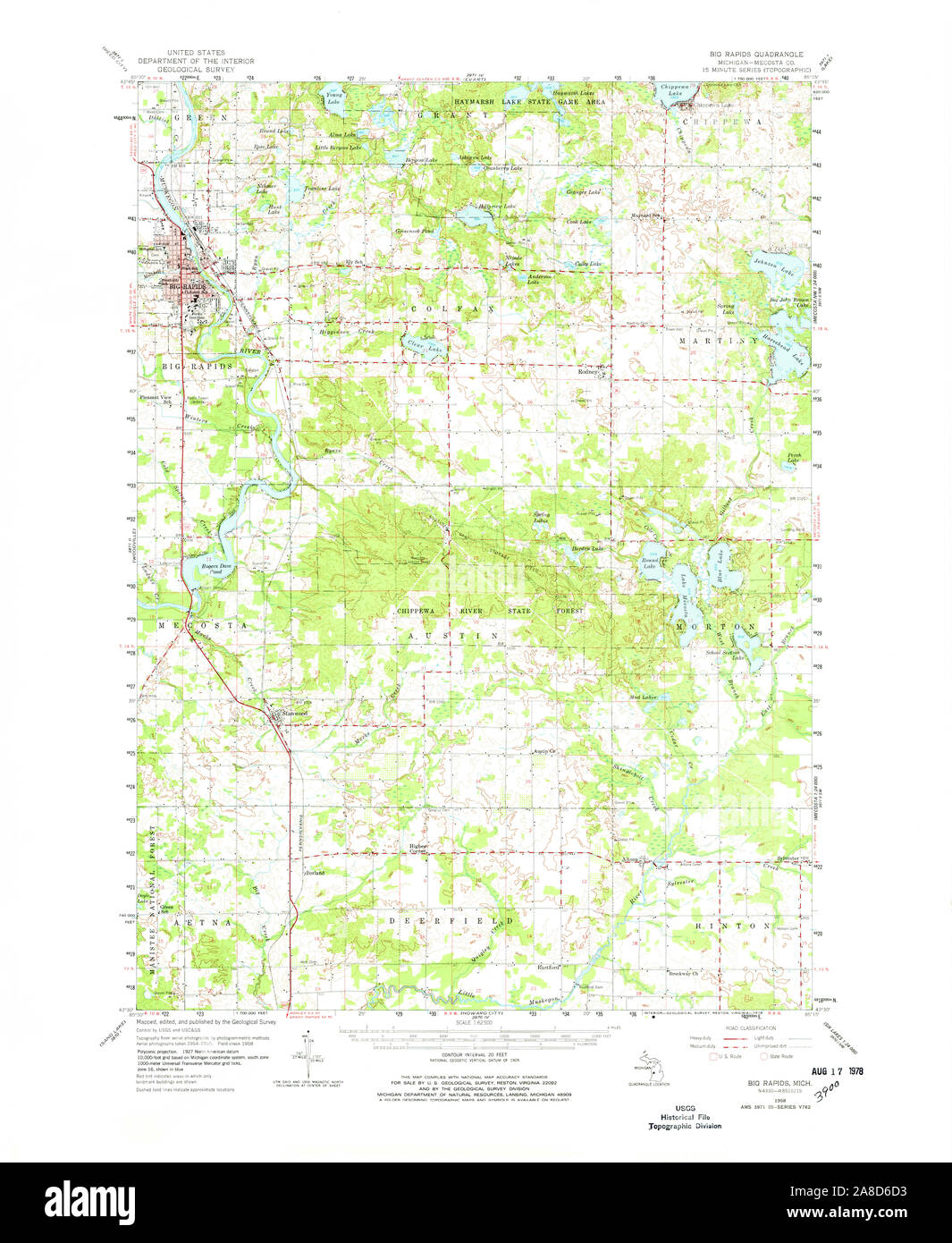 Big rapids michigan map hi-res stock photography and images - Alamy