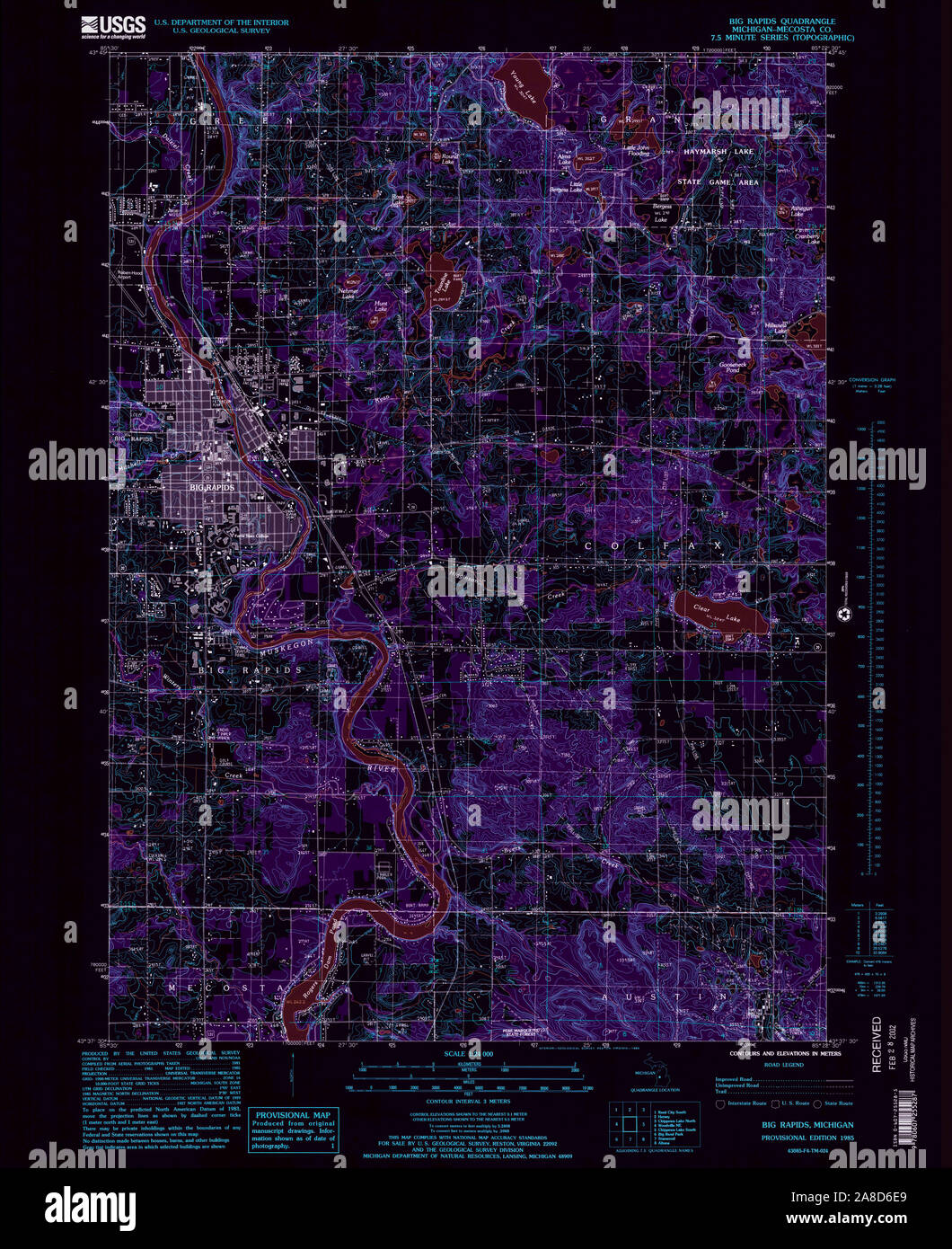 Big rapids michigan map hi-res stock photography and images - Alamy