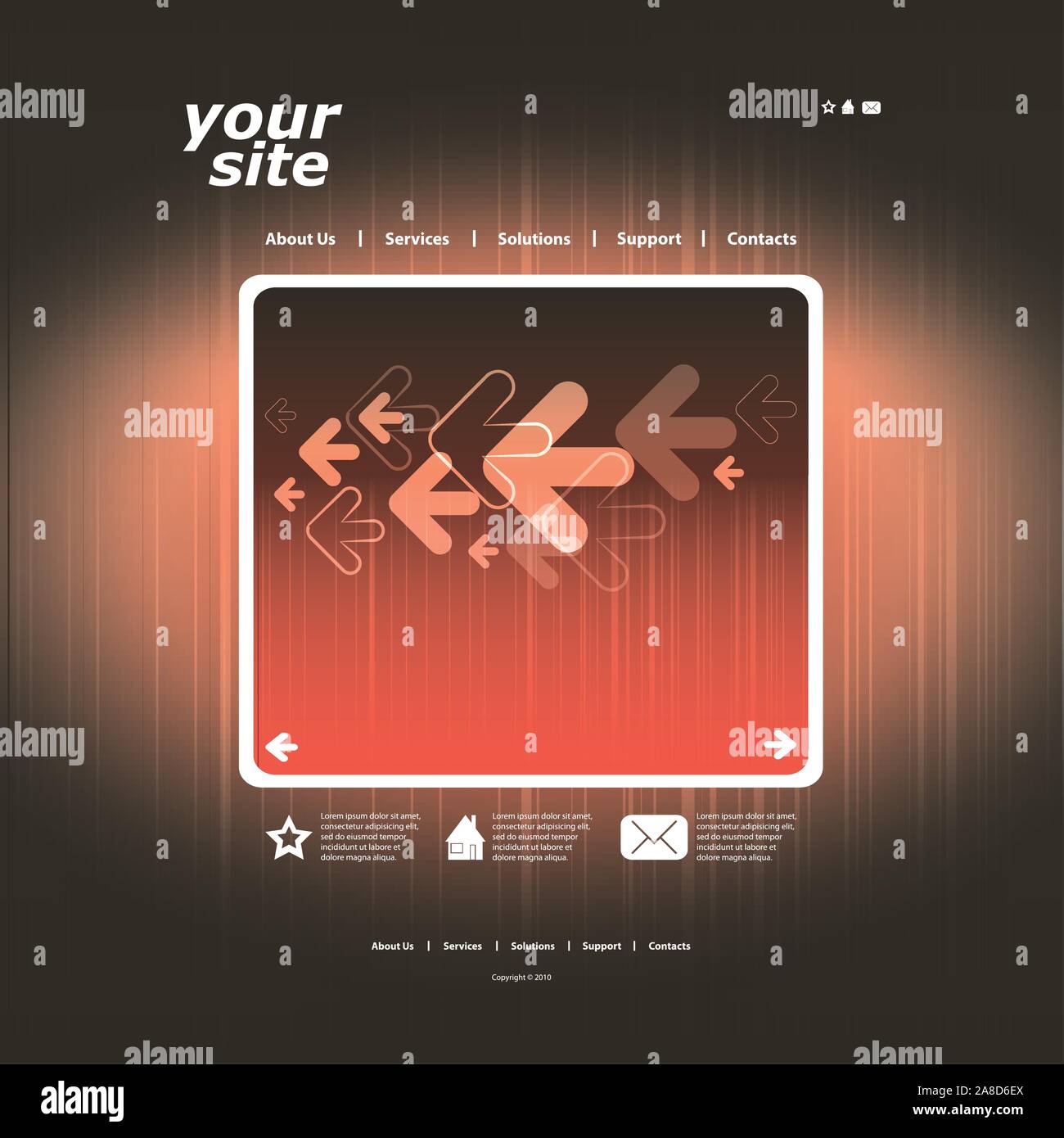 Abstract Website Design Template with Arrows in Freely Scalable and ...