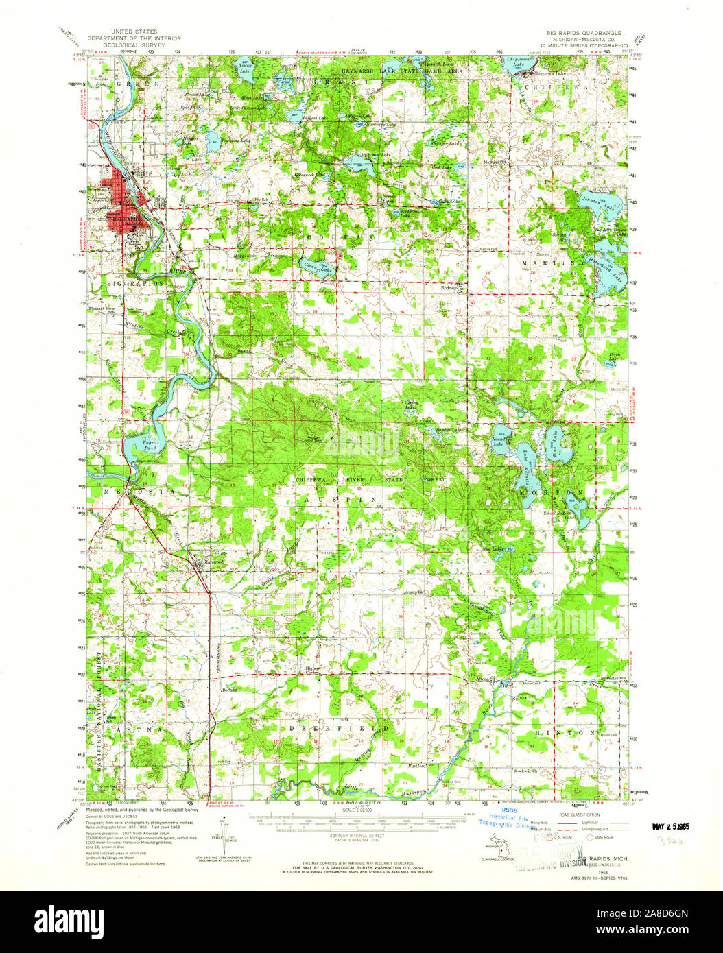 Big rapids michigan map hi-res stock photography and images - Alamy