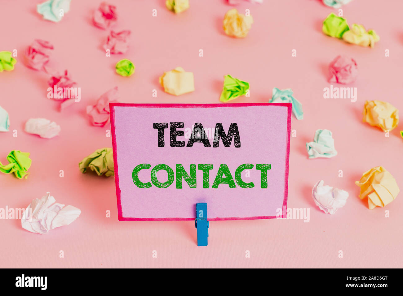 Writing note showing Team Contact. Business concept for The interaction ...