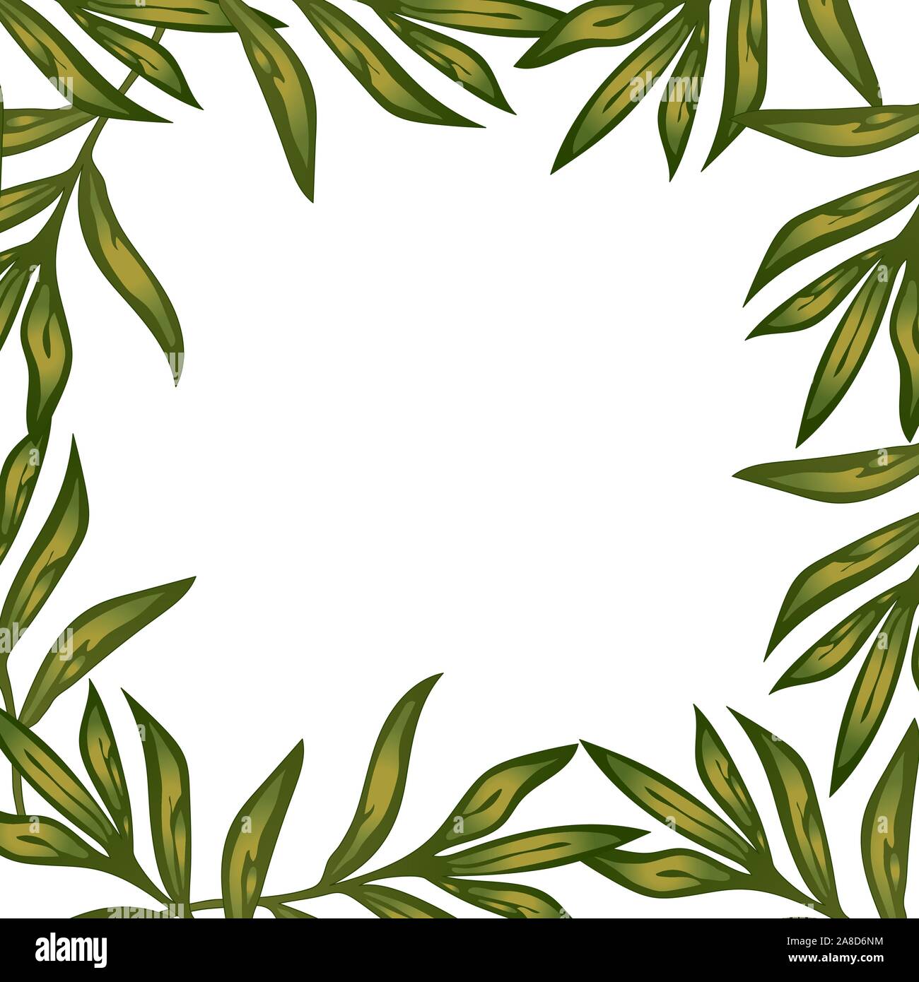 Set green peony leaves Stock Vector Images - Alamy