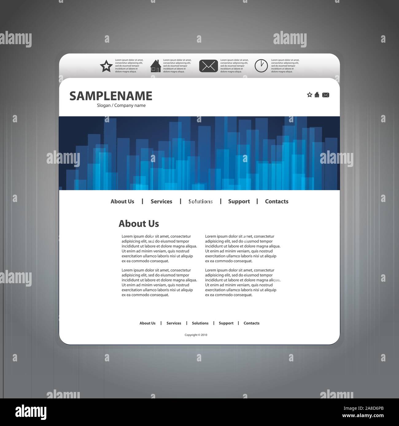 Blue and Grey Abstract Website Design Template - Illustration in Freely ...