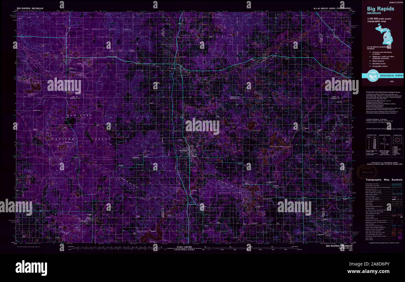 Big rapids michigan map hi-res stock photography and images - Alamy