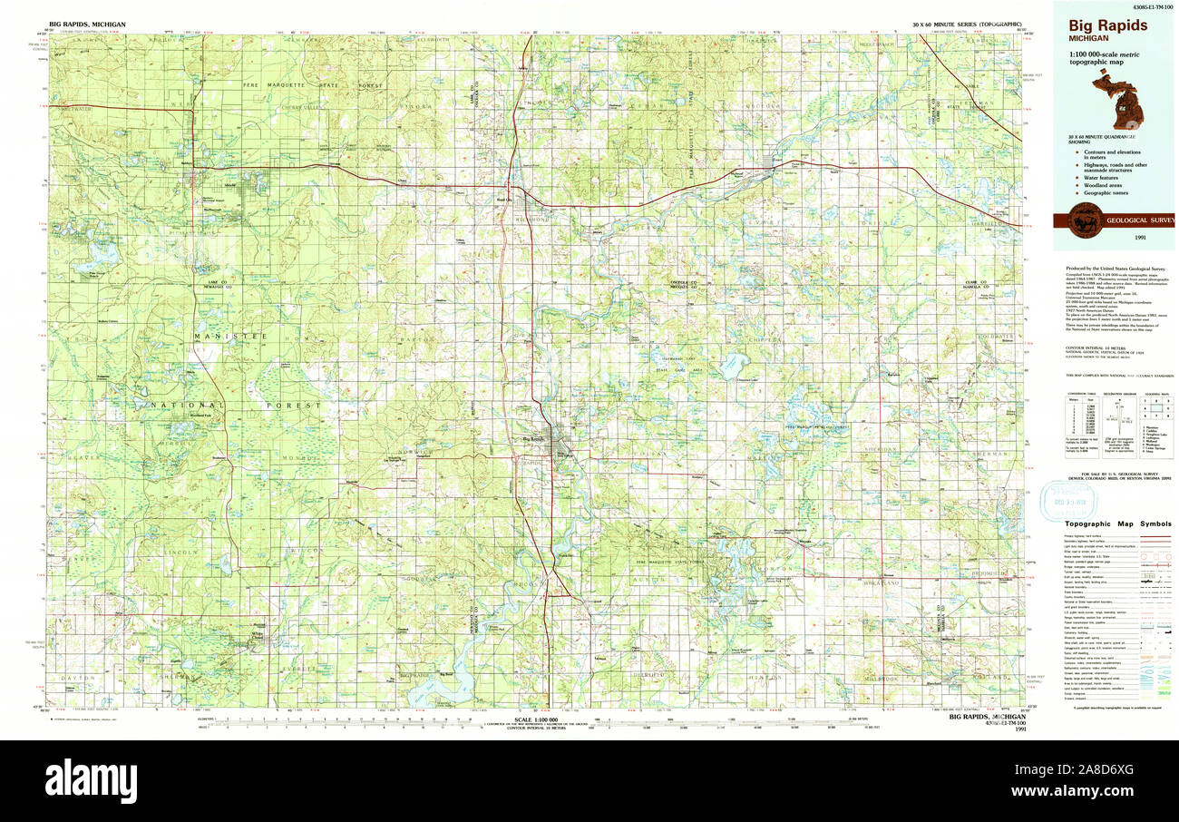 Big rapids michigan map hi-res stock photography and images - Alamy