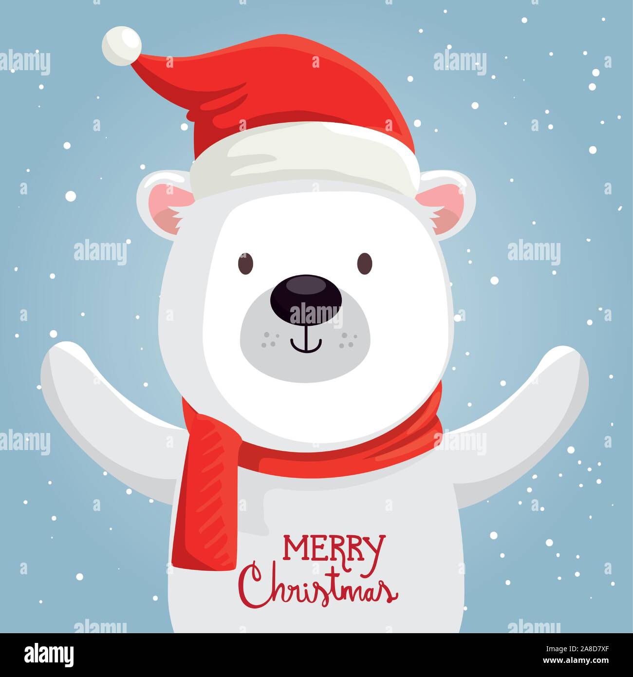 merry christmas cute bear character Stock Vector Image & Art - Alamy