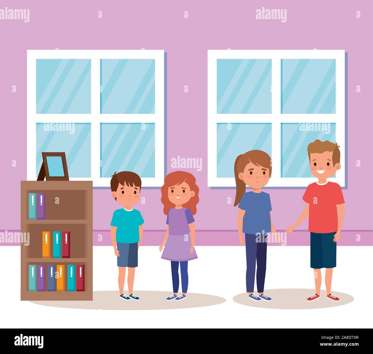 cute little children indoor house scene Stock Vector Image & Art - Alamy