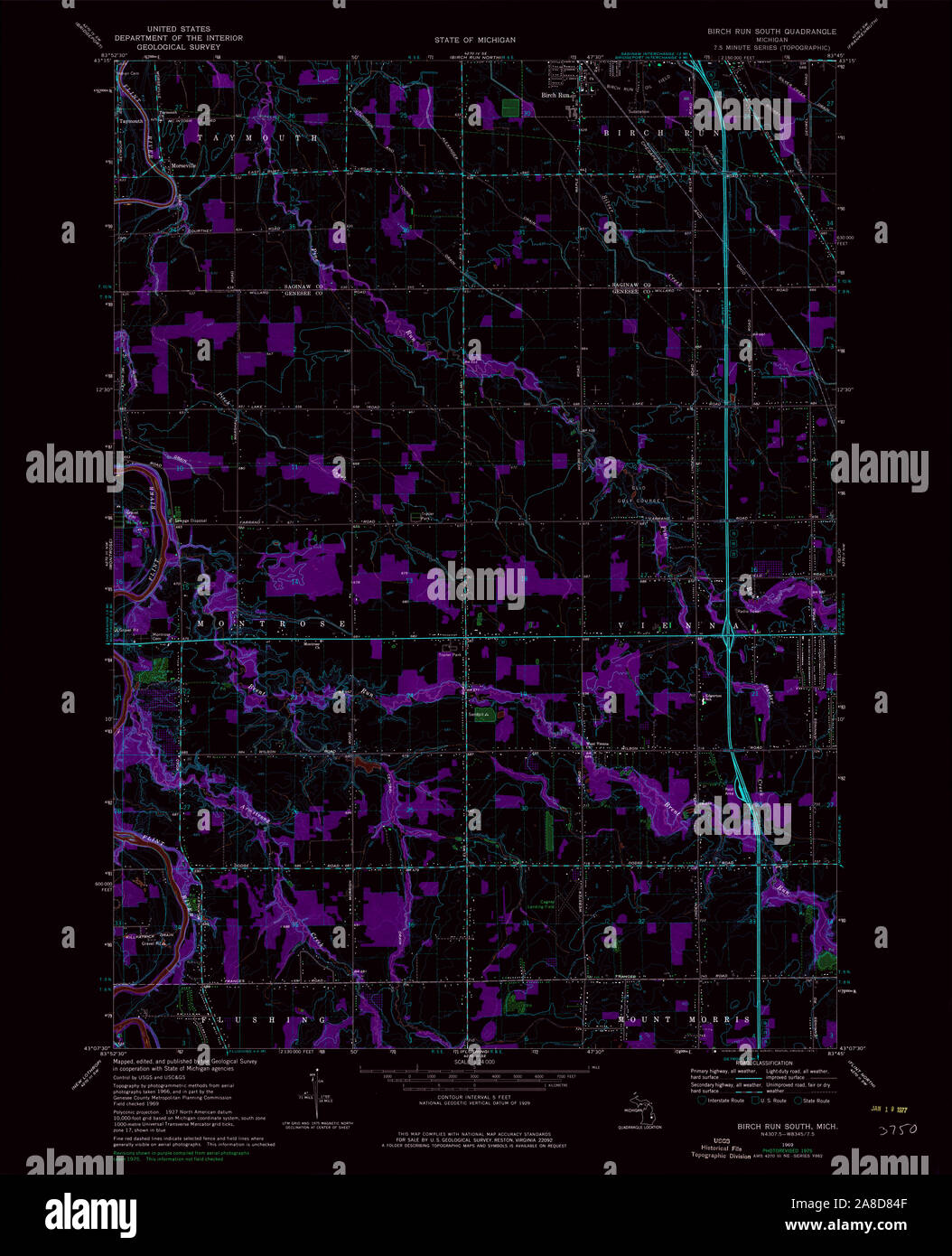 Birch run map hi-res stock photography and images - Alamy