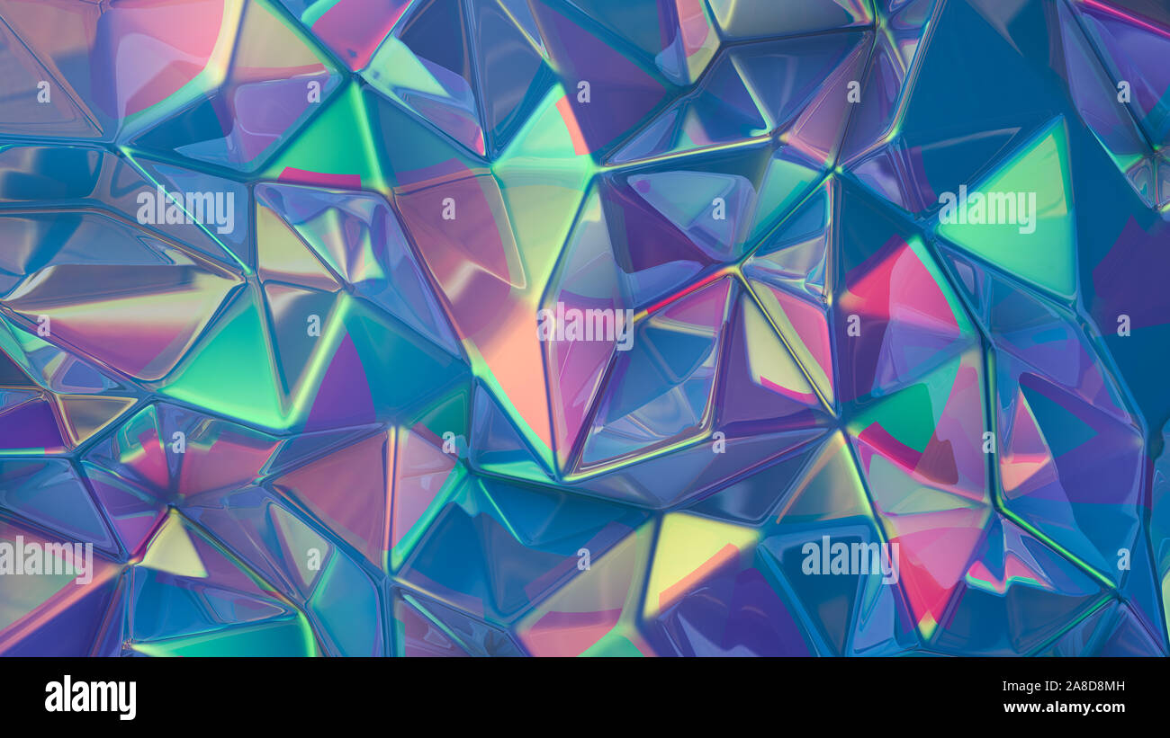 Stylish multi-color crystal background. 3d rendering 3d illustration ...