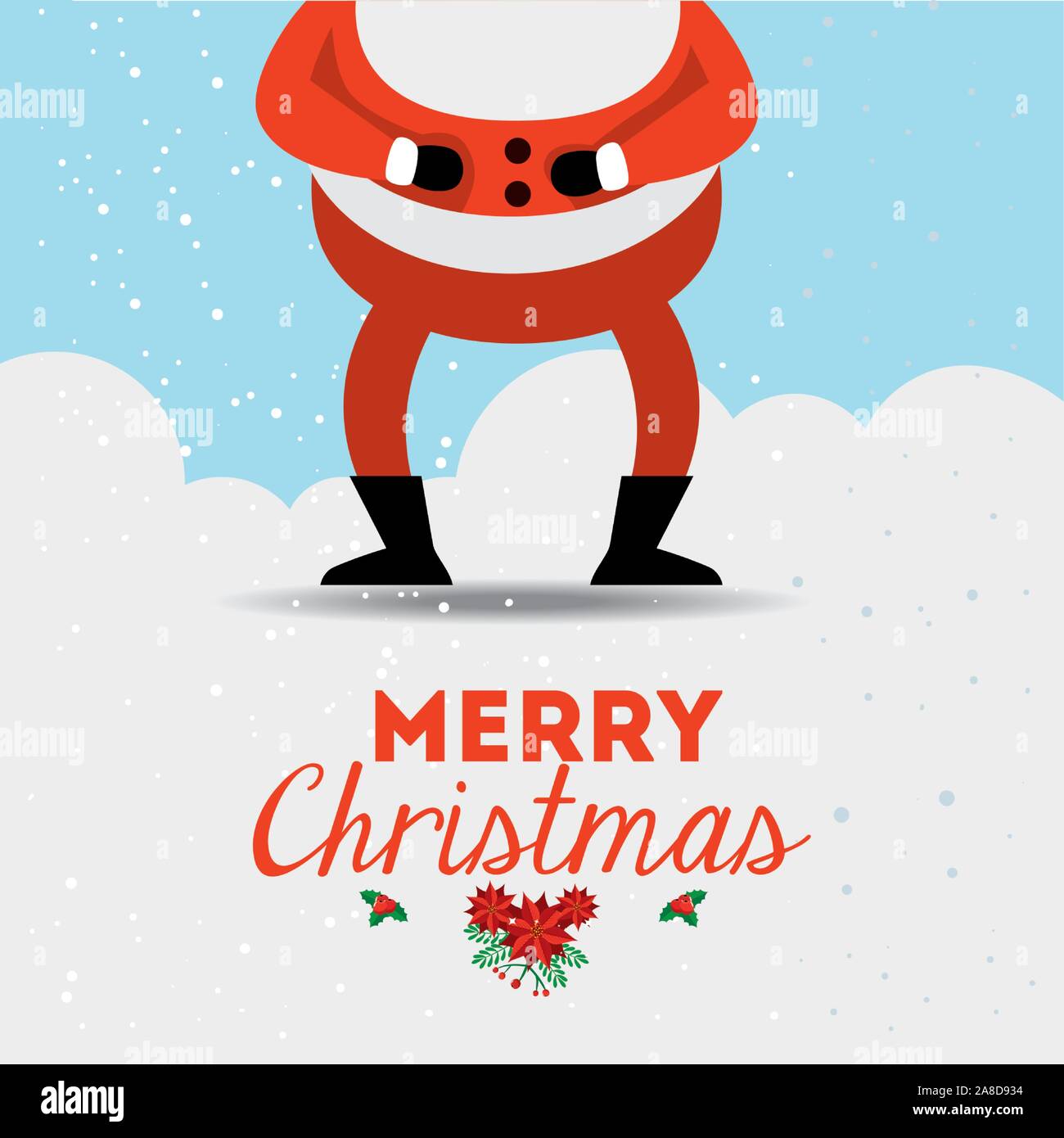 merry christmas poster with santa claus legs Stock Vector Image & Art ...