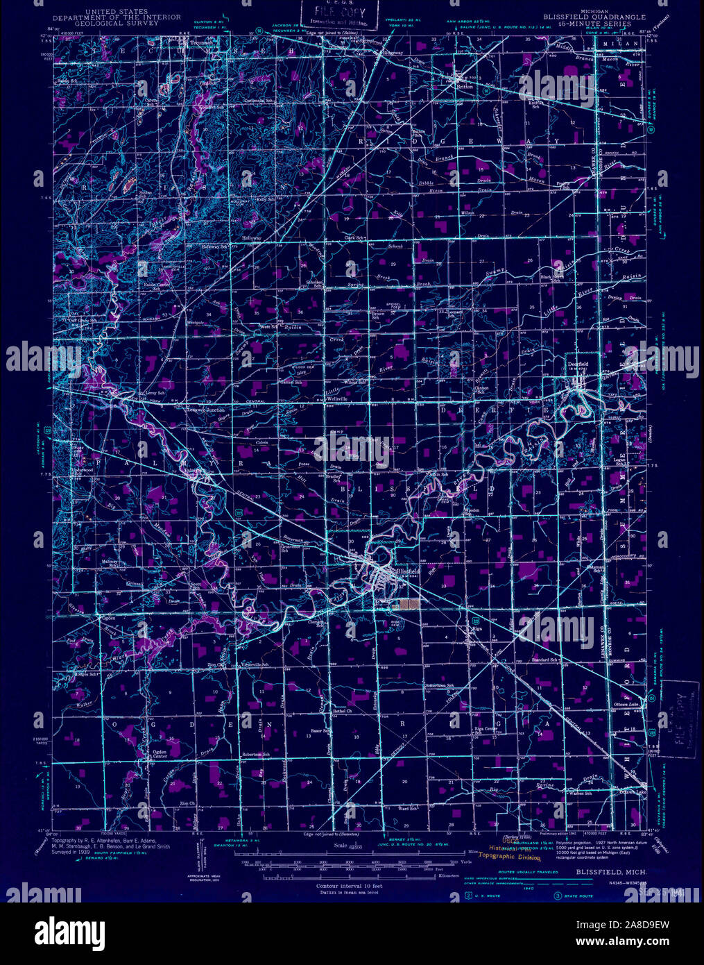 Map of blissfield michigan hi-res stock photography and images - Alamy