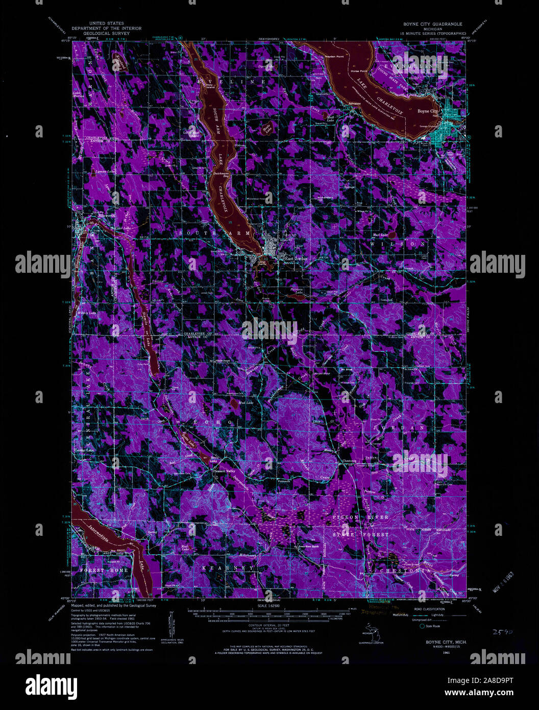 Map of boyne city hi-res stock photography and images - Alamy