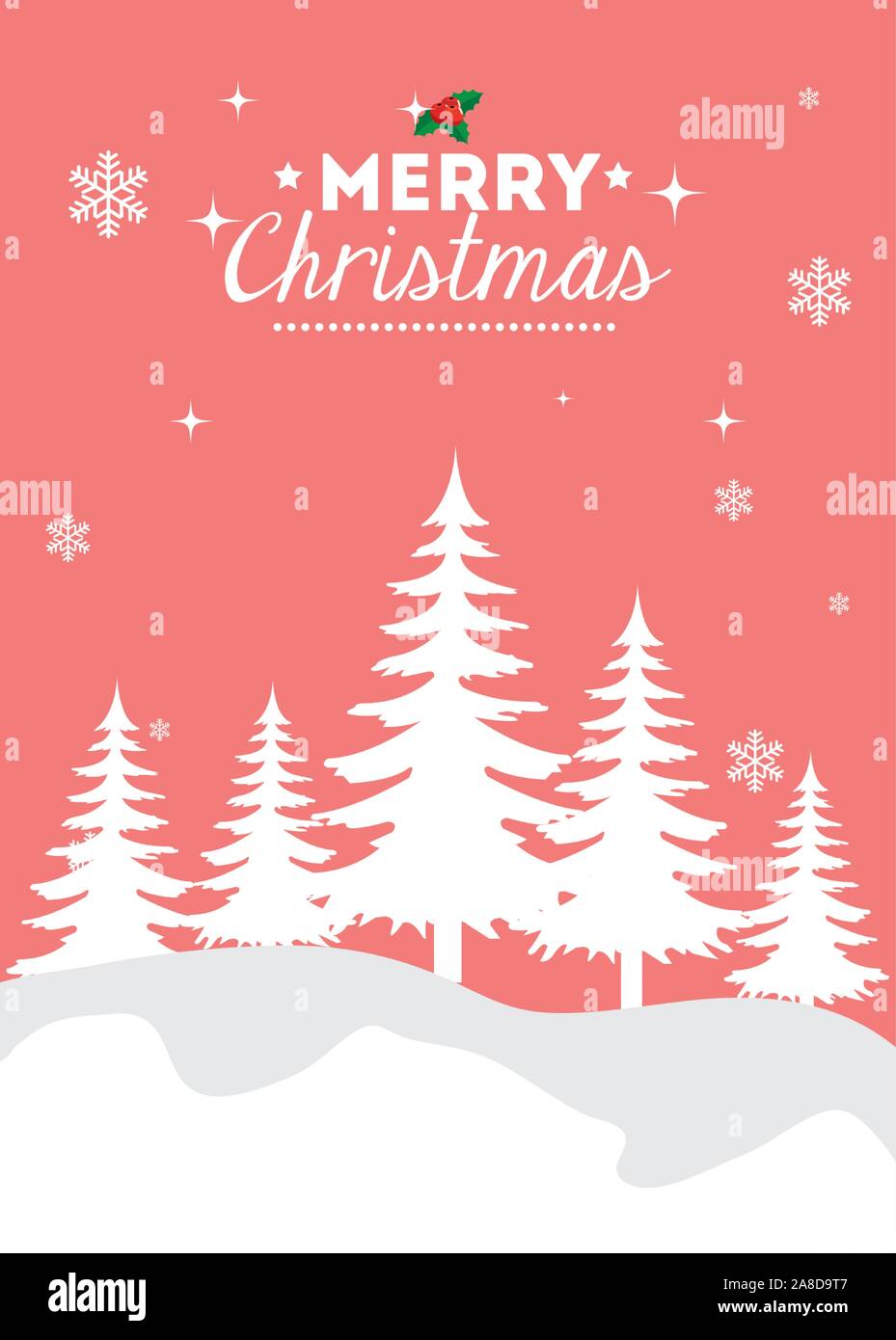 merry christmas poster with winter landscape Stock Vector Image & Art ...
