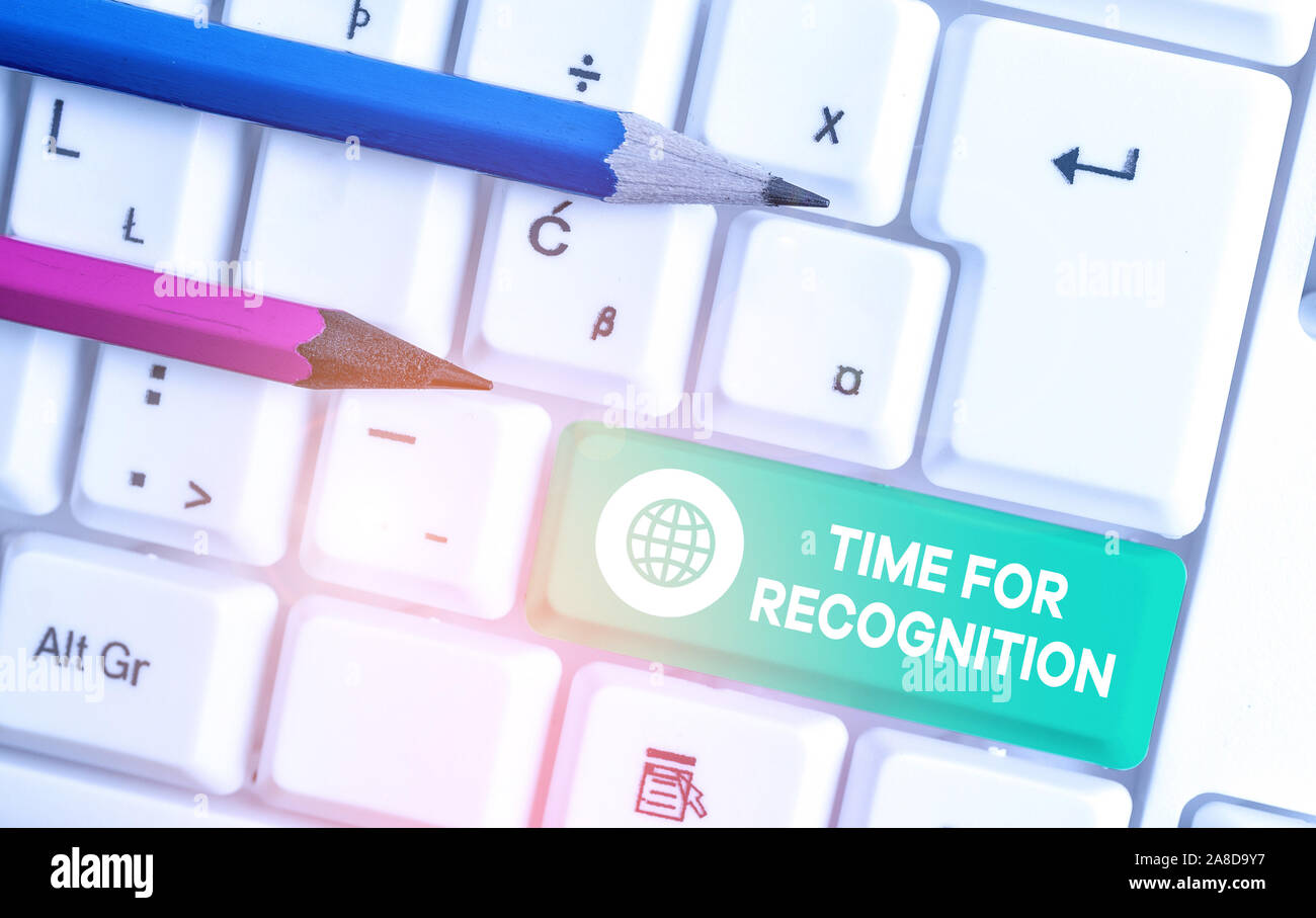 Writing Note Showing Time For Recognition Business Concept For Acknowledgement Interval Between