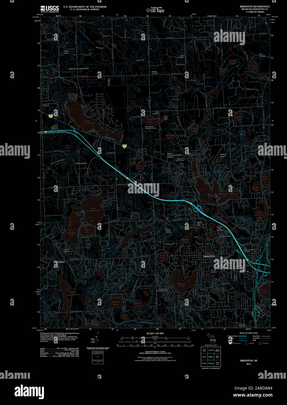 Brighton michigan map hi-res stock photography and images - Alamy