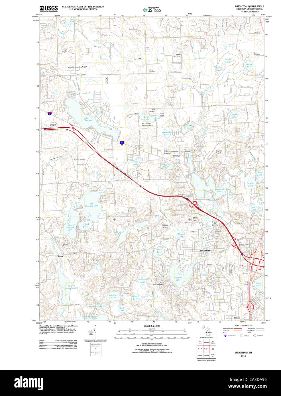 Map of brighton michigan hi-res stock photography and images - Alamy
