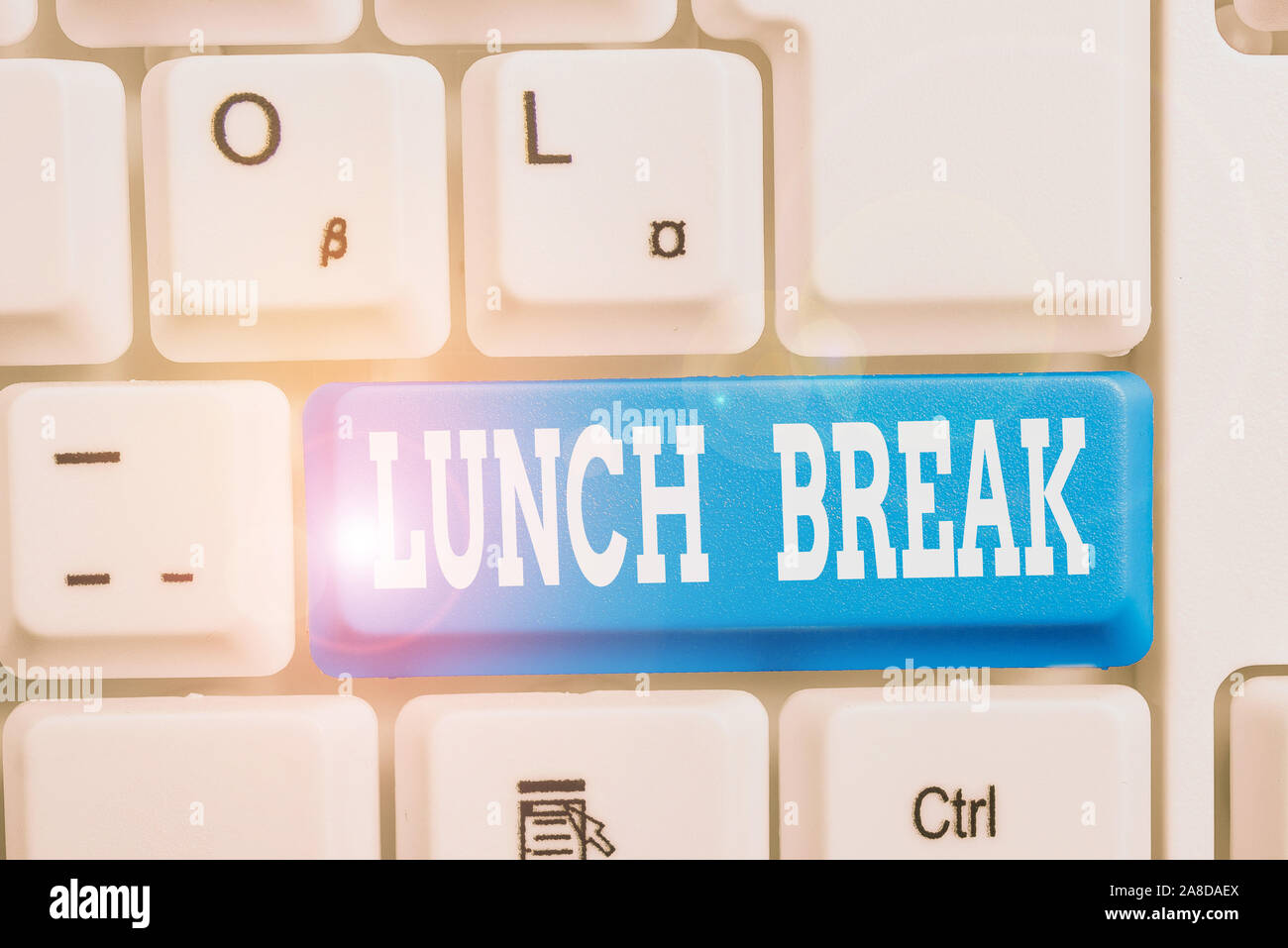 Handwriting text writing Lunch Break. Conceptual photo time when a ...