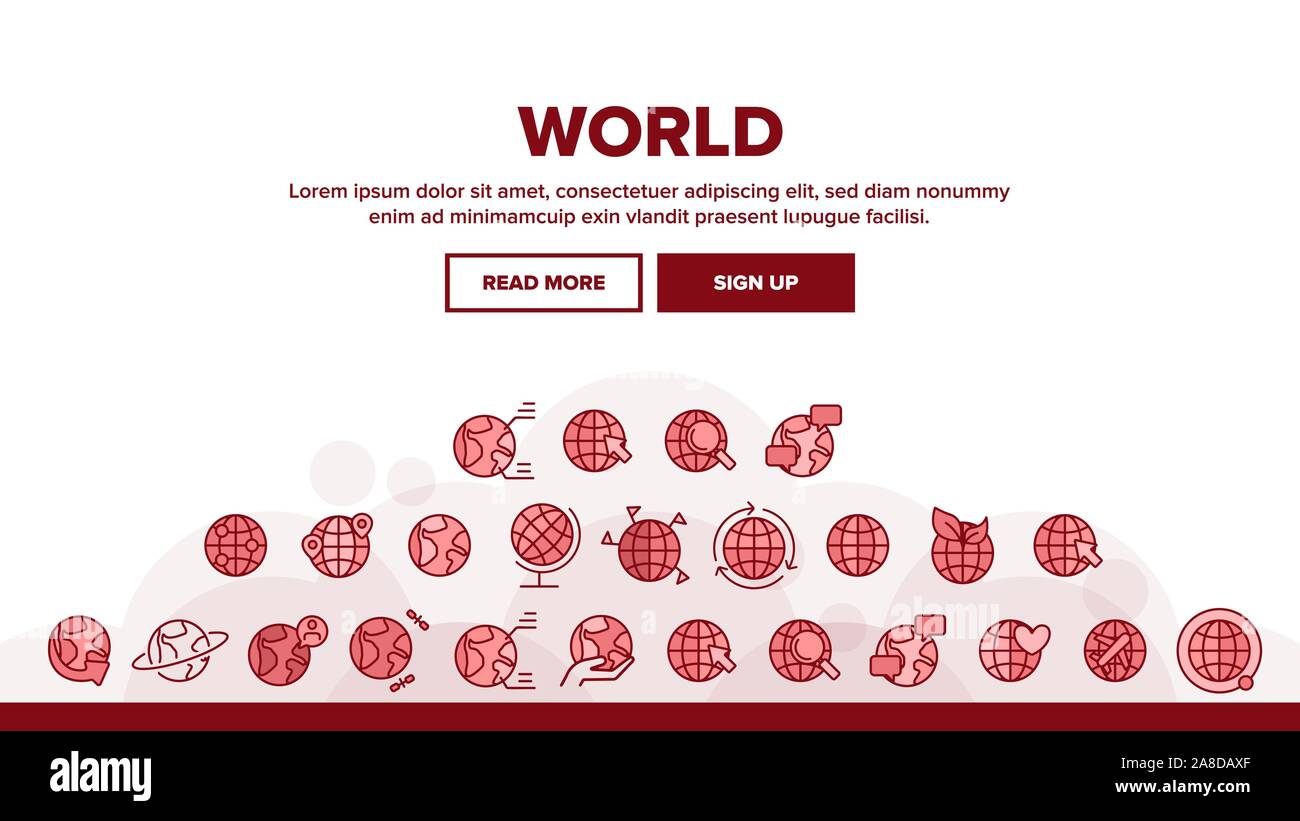 World, Globe, Planet Earth Vector Linear Icons Set Stock Vector Image ...