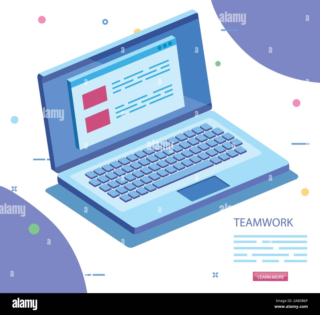teamwork scene with laptop computer icon Stock Vector Image & Art - Alamy