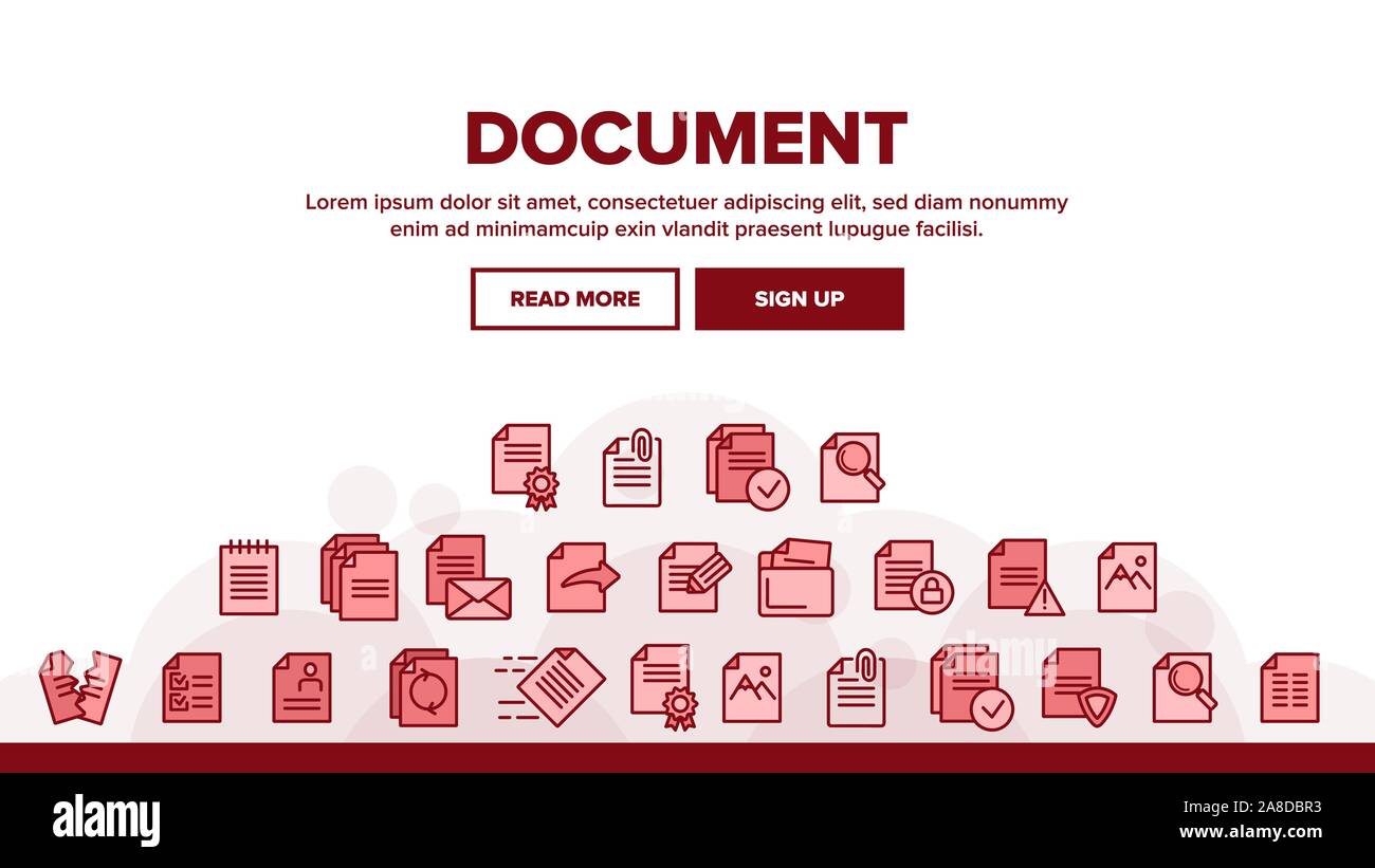 Digital, Computer Documents, File Vector Linear Icons Set Stock Vector ...