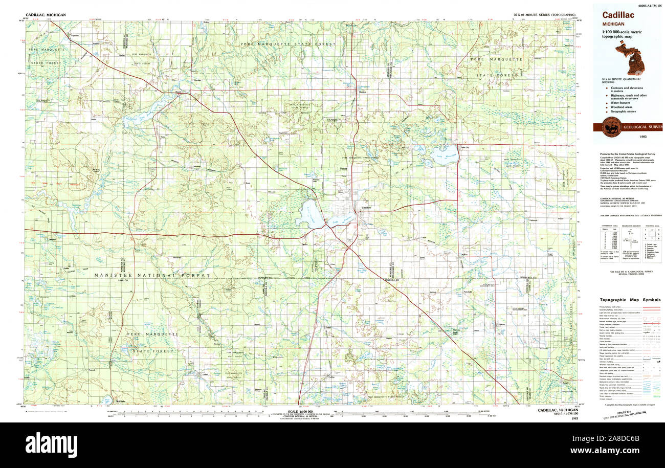 Map of cadillac hi-res stock photography and images - Alamy