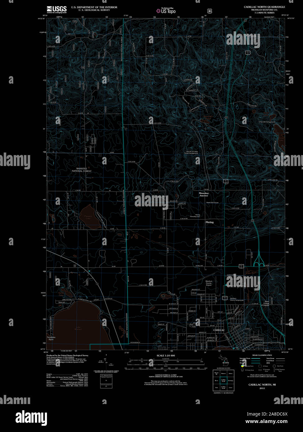 Map of cadillac hi-res stock photography and images - Alamy