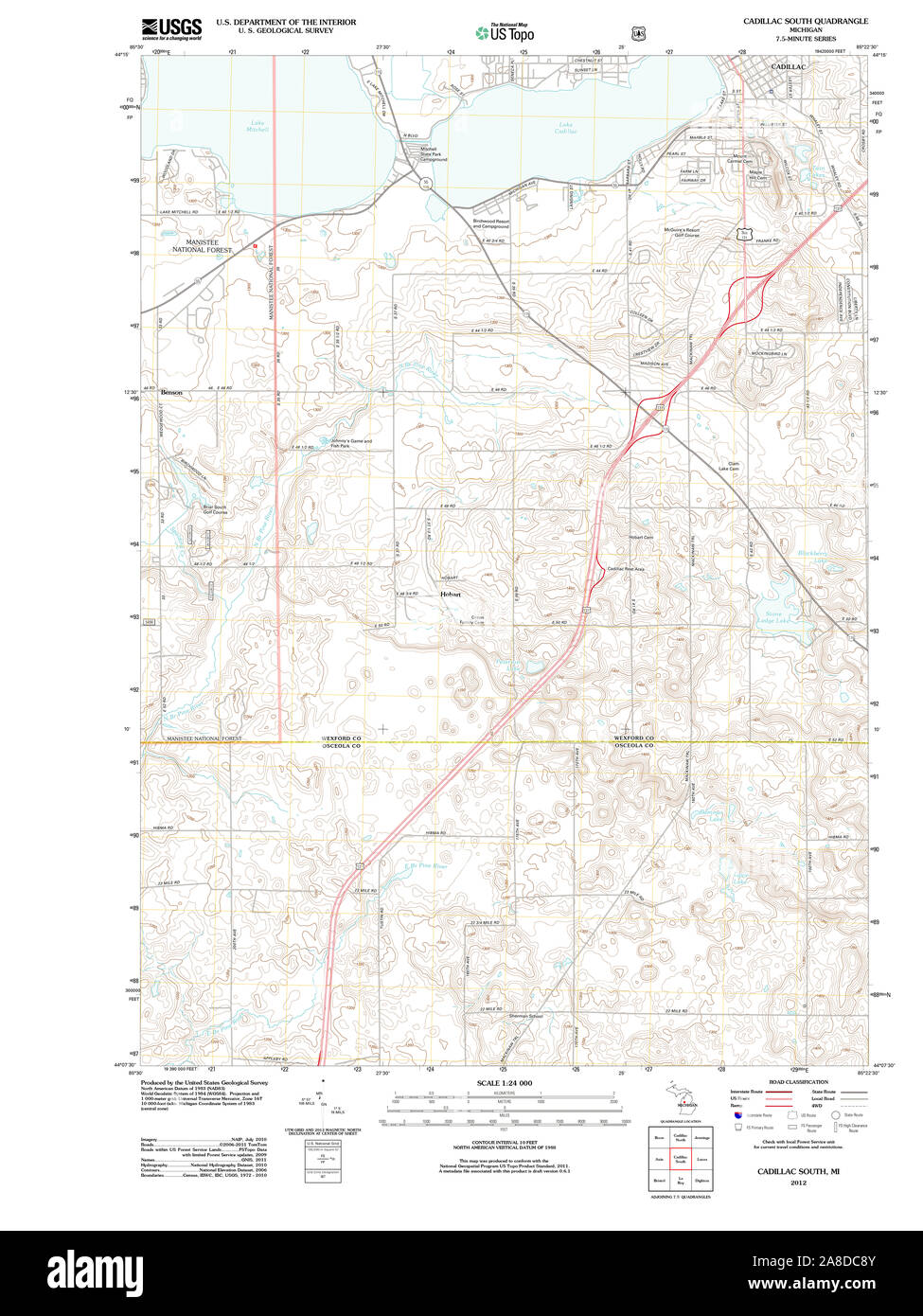 Cadillac map hi-res stock photography and images - Alamy