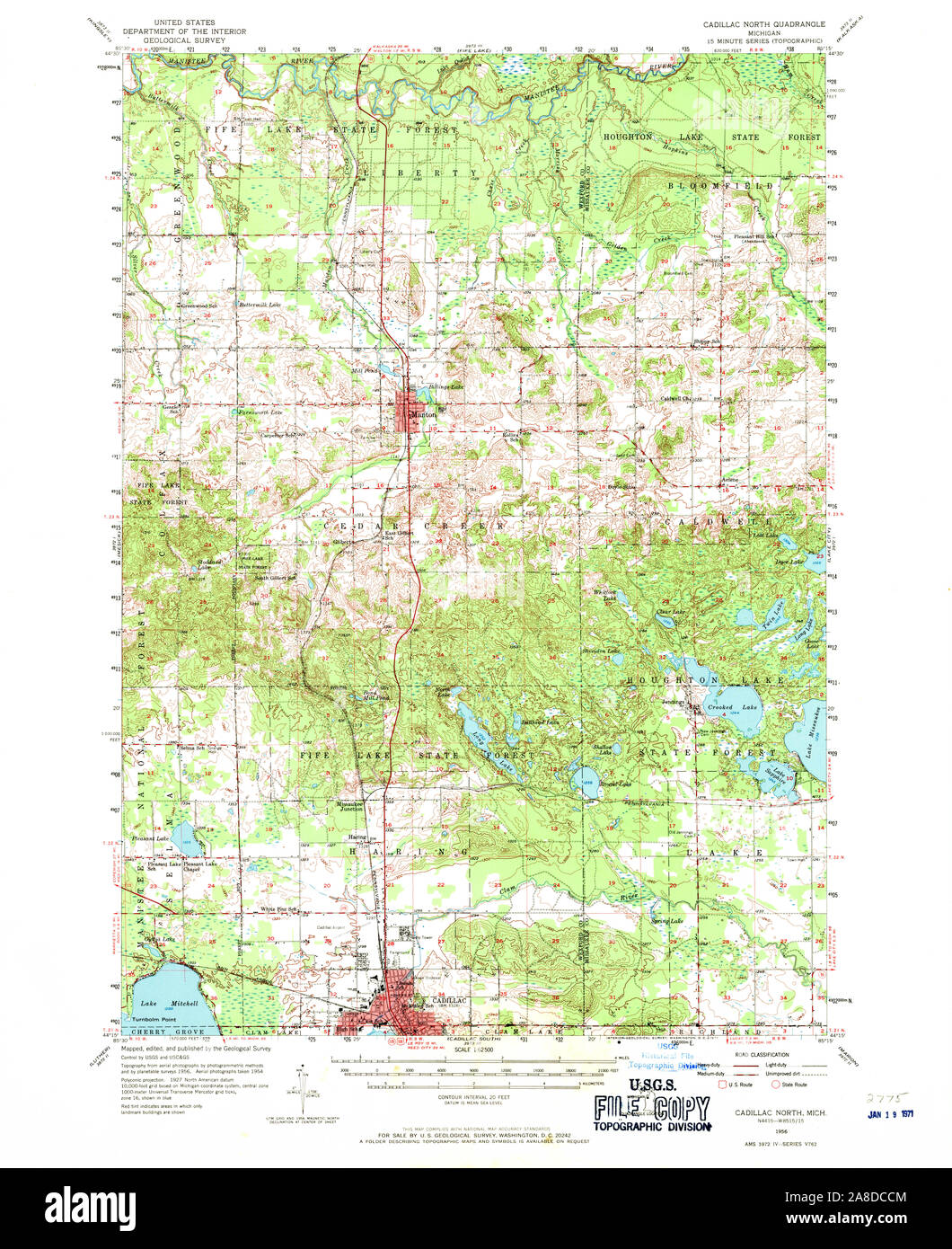 Map of cadillac hi-res stock photography and images - Alamy