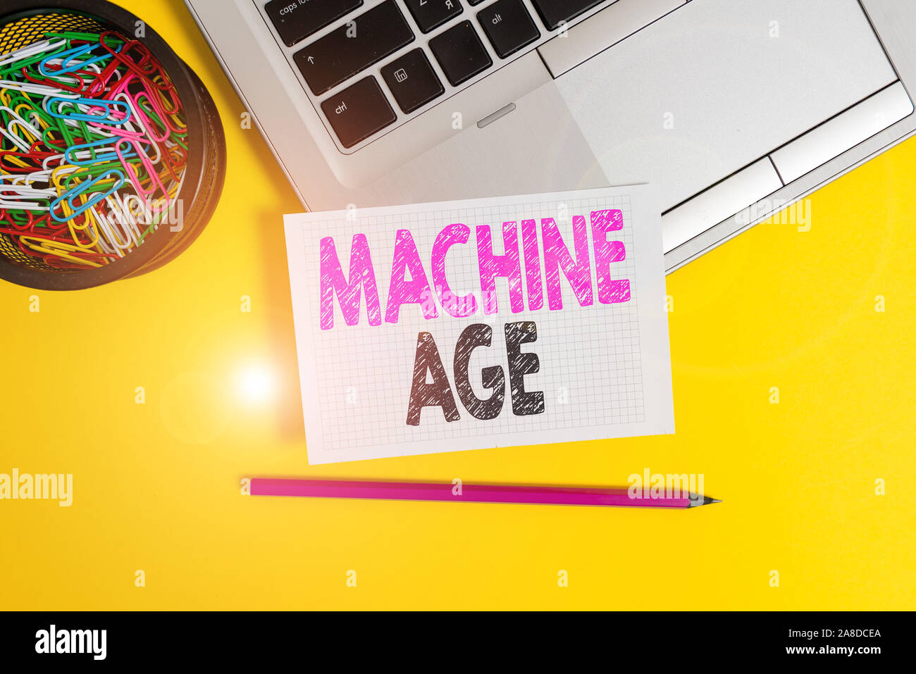 Conceptual hand writing showing Machine Age. Concept meaning period of ...
