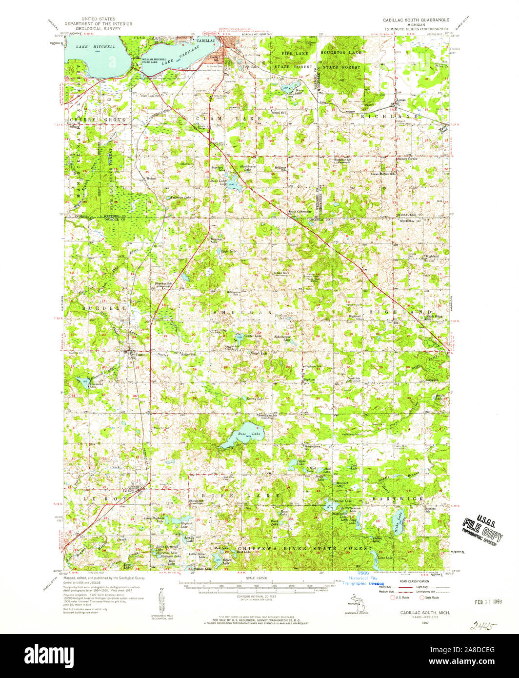 Cadillac map hi-res stock photography and images - Alamy