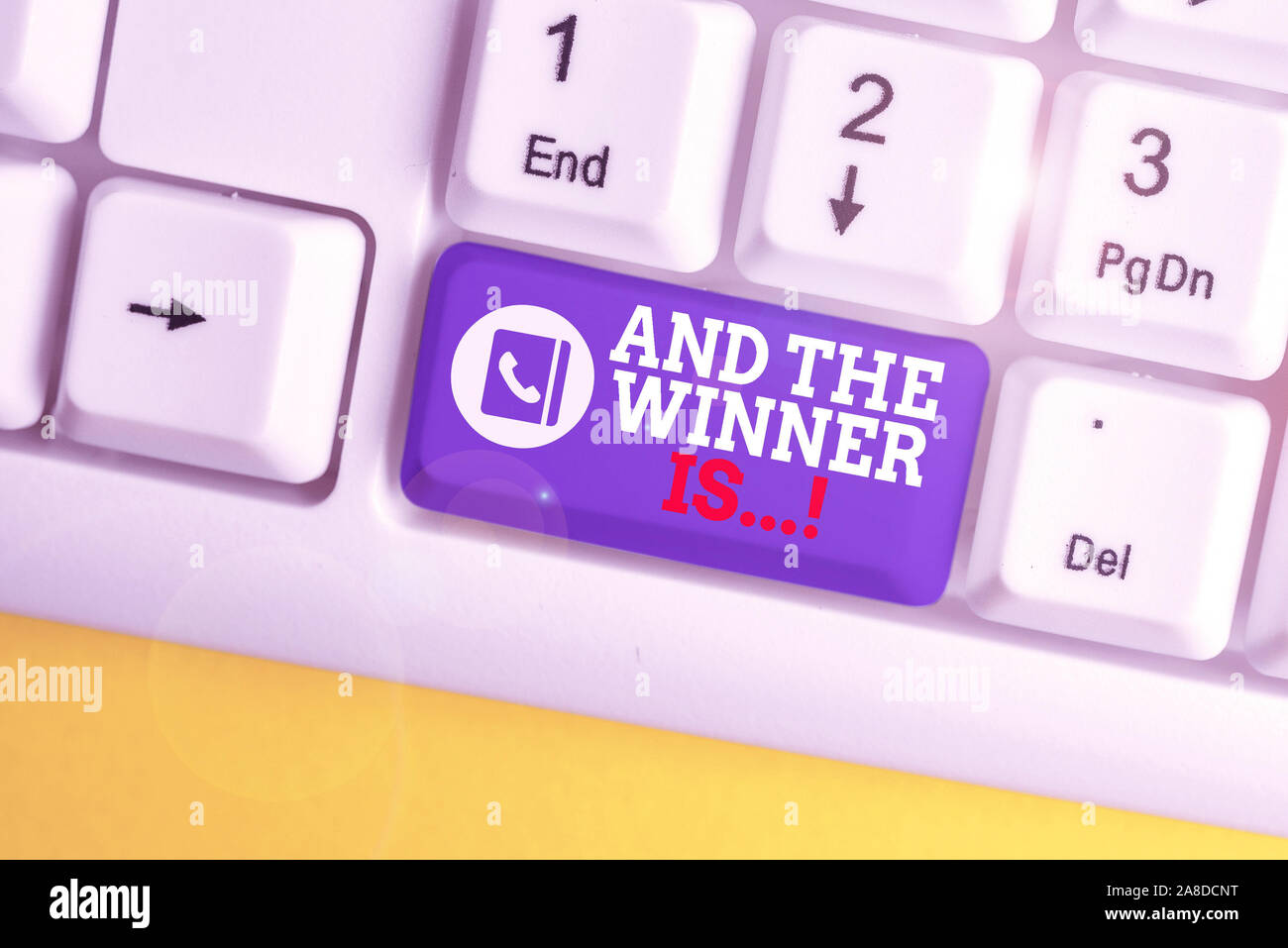 Writing note showing And The Winner Is. Business concept for announcing ...