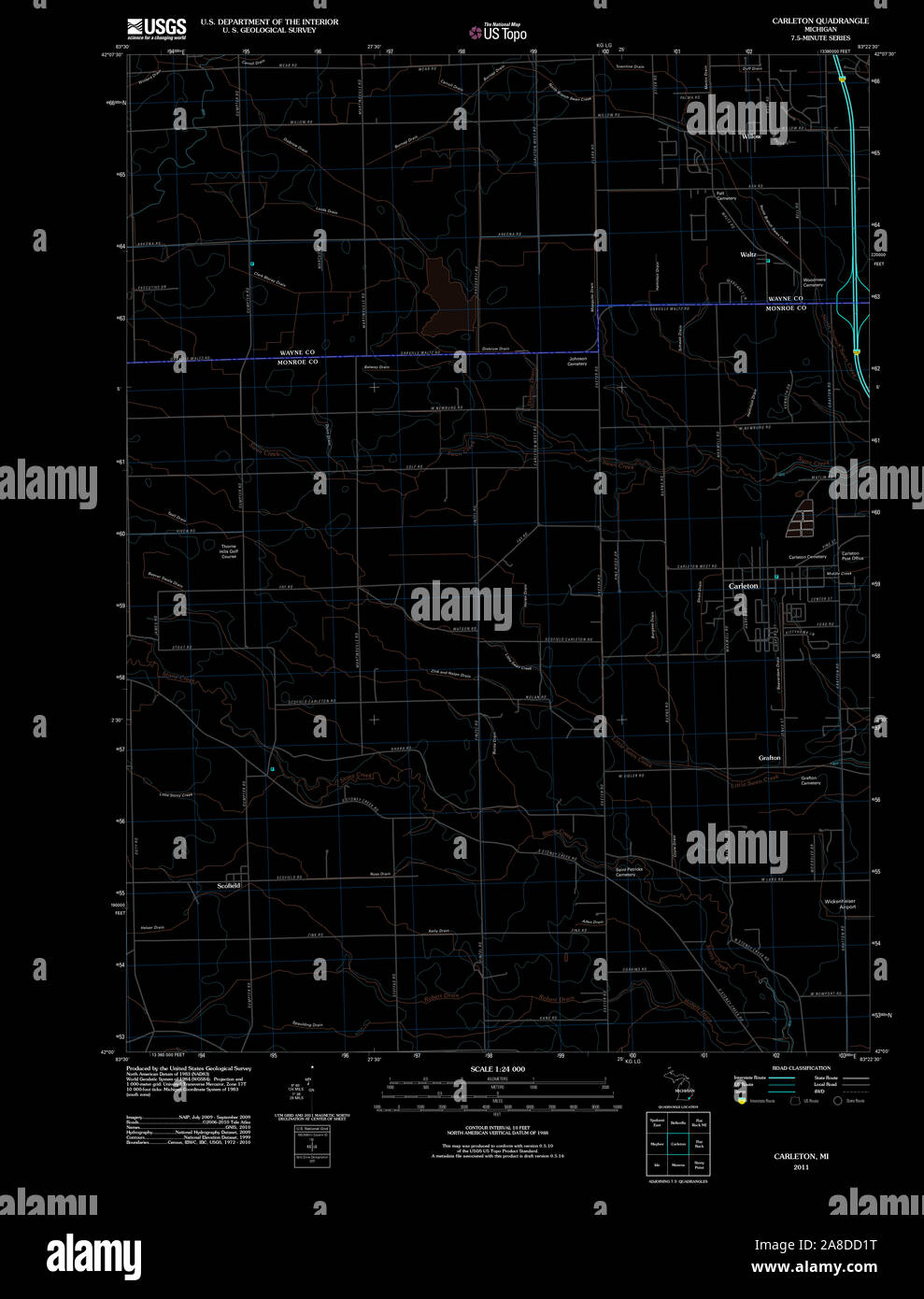 Carleton michigan map hi-res stock photography and images - Alamy