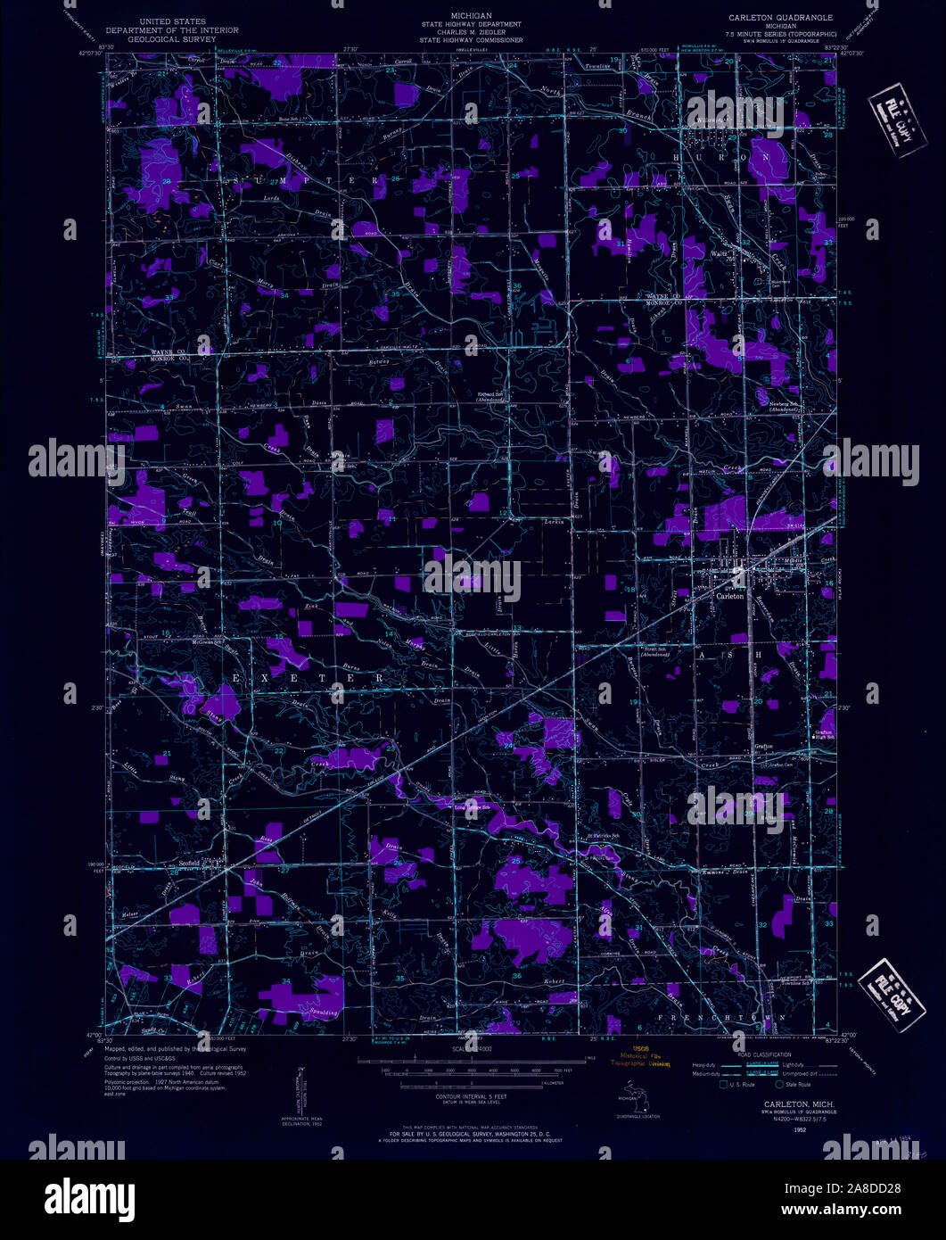 Carleton michigan map hi-res stock photography and images - Alamy