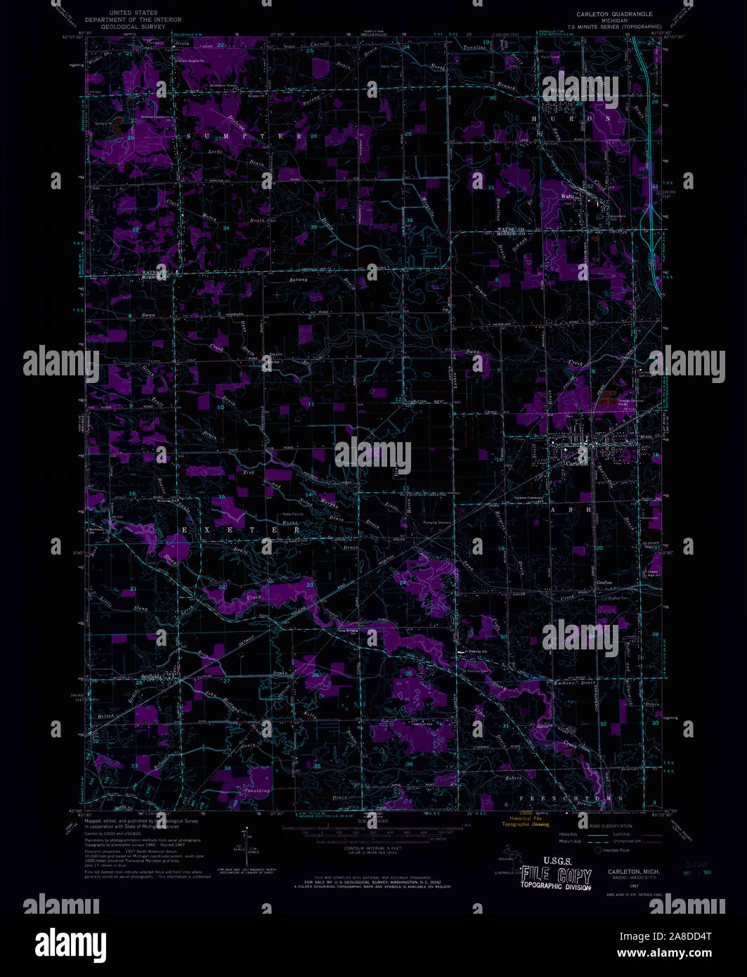 Carleton michigan map hi-res stock photography and images - Alamy