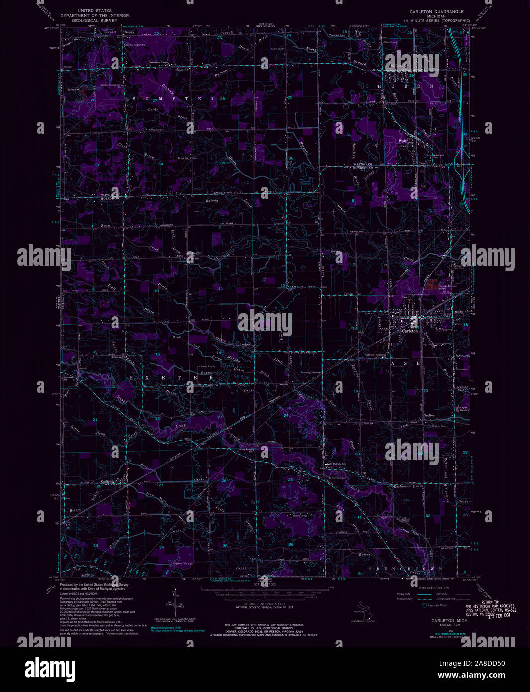 Carleton michigan map hi-res stock photography and images - Alamy