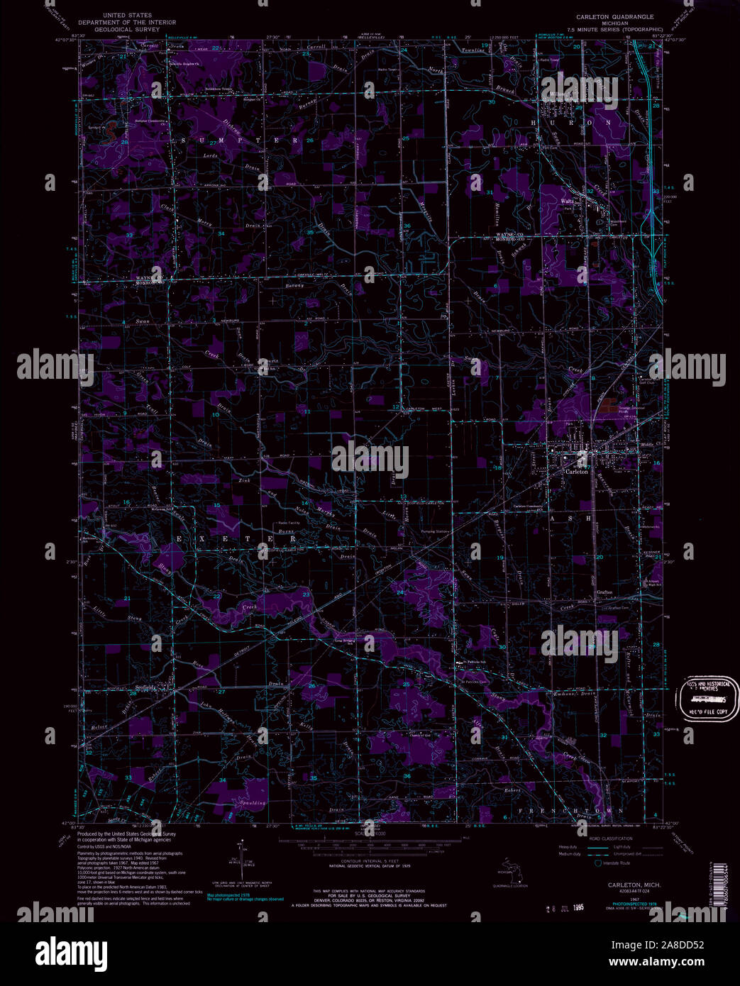 Carleton michigan map hi-res stock photography and images - Alamy