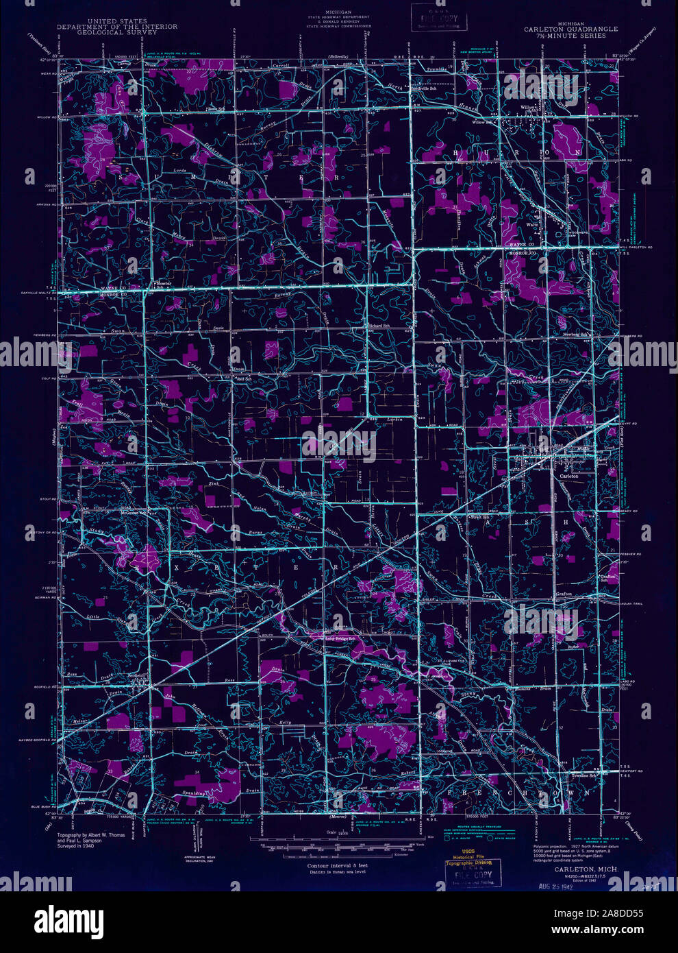 Carleton michigan map hi-res stock photography and images - Alamy