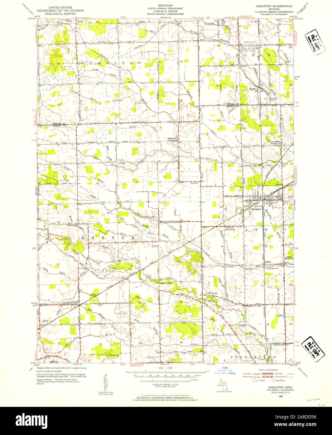 Carleton michigan map hi-res stock photography and images - Alamy