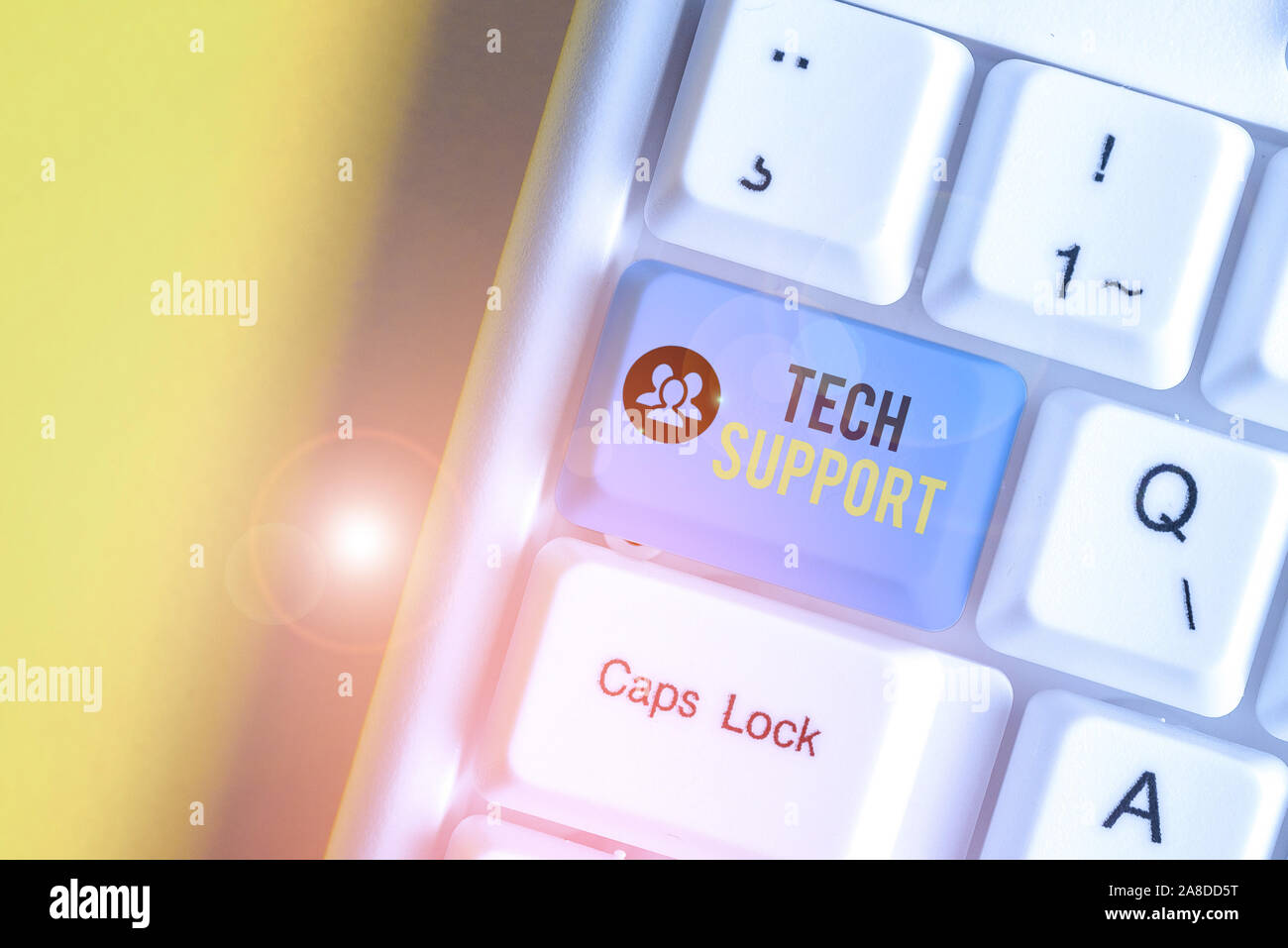 Writing note showing Tech Support. Business concept for advising and troubleshooting service ...