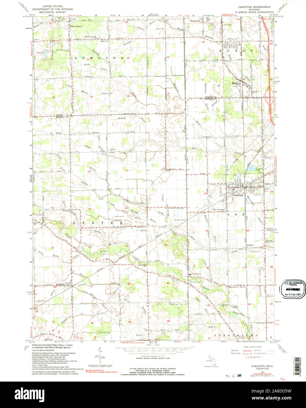 Carleton michigan map hi-res stock photography and images - Alamy