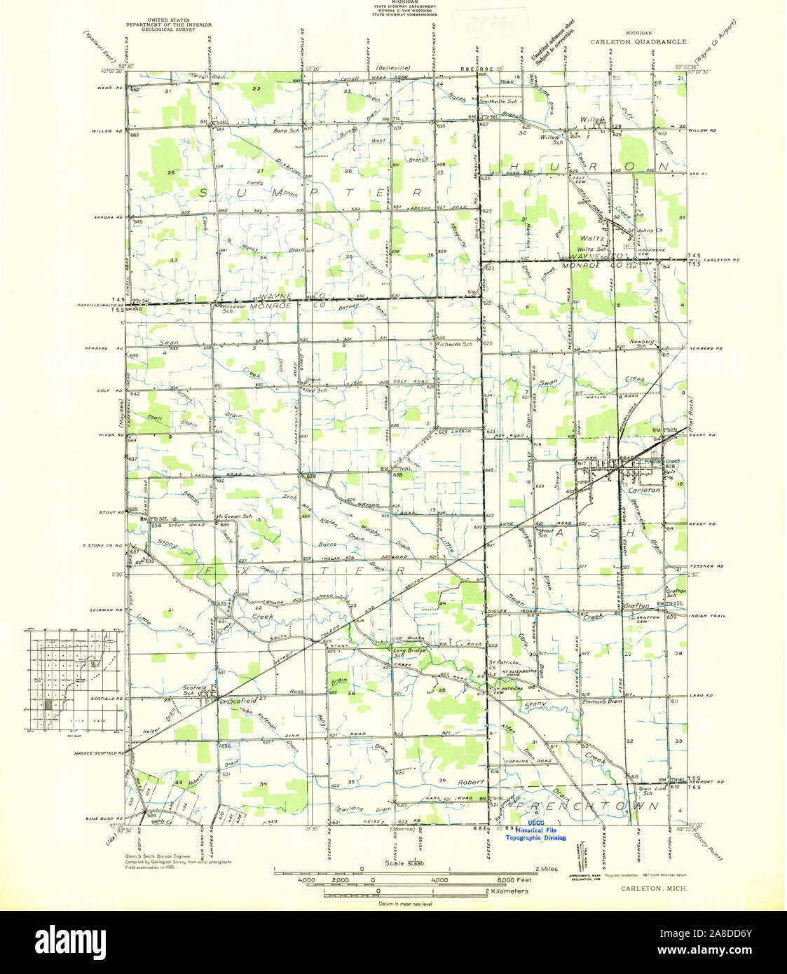 Carleton michigan map hi-res stock photography and images - Alamy