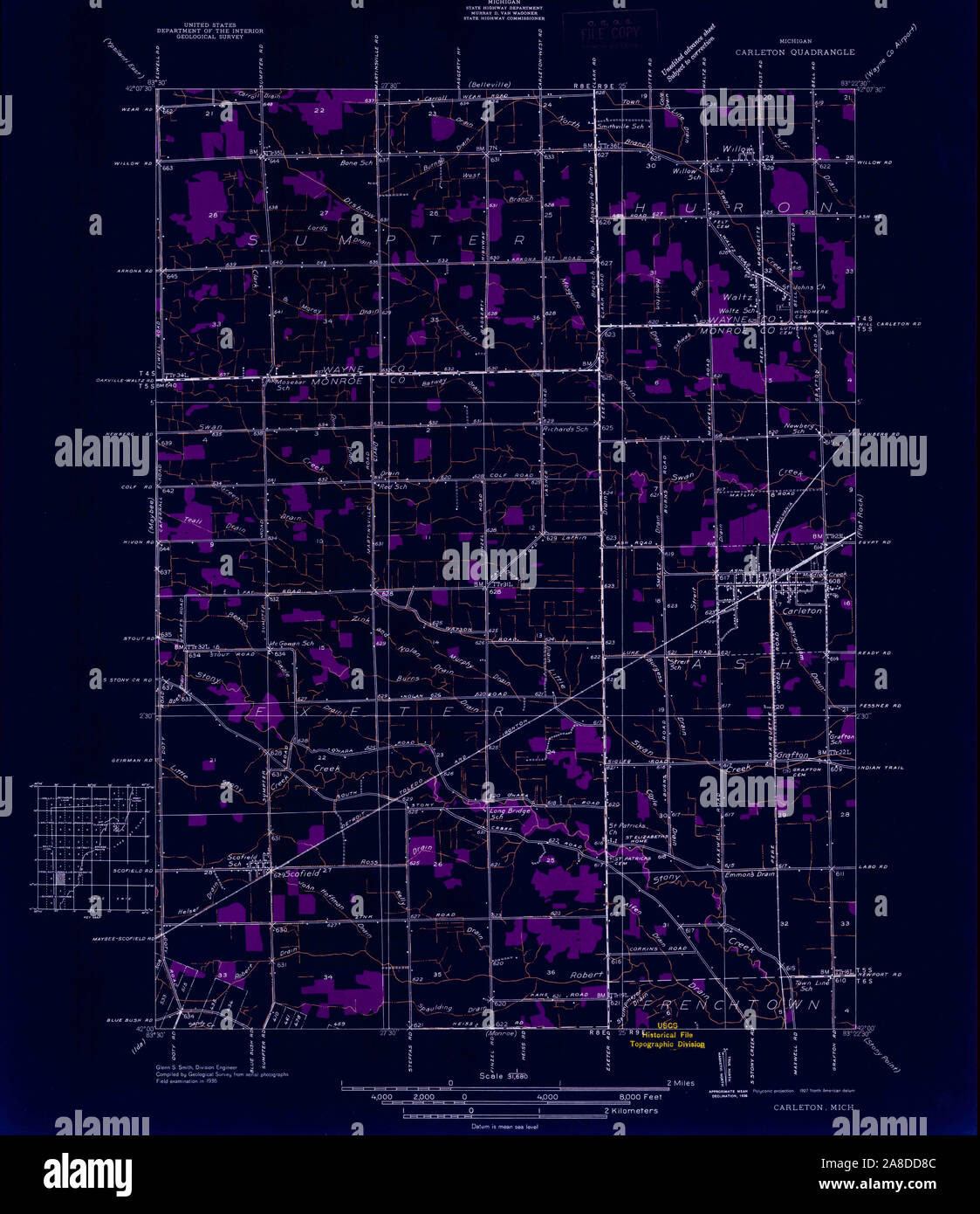 Carleton michigan map hi-res stock photography and images - Alamy