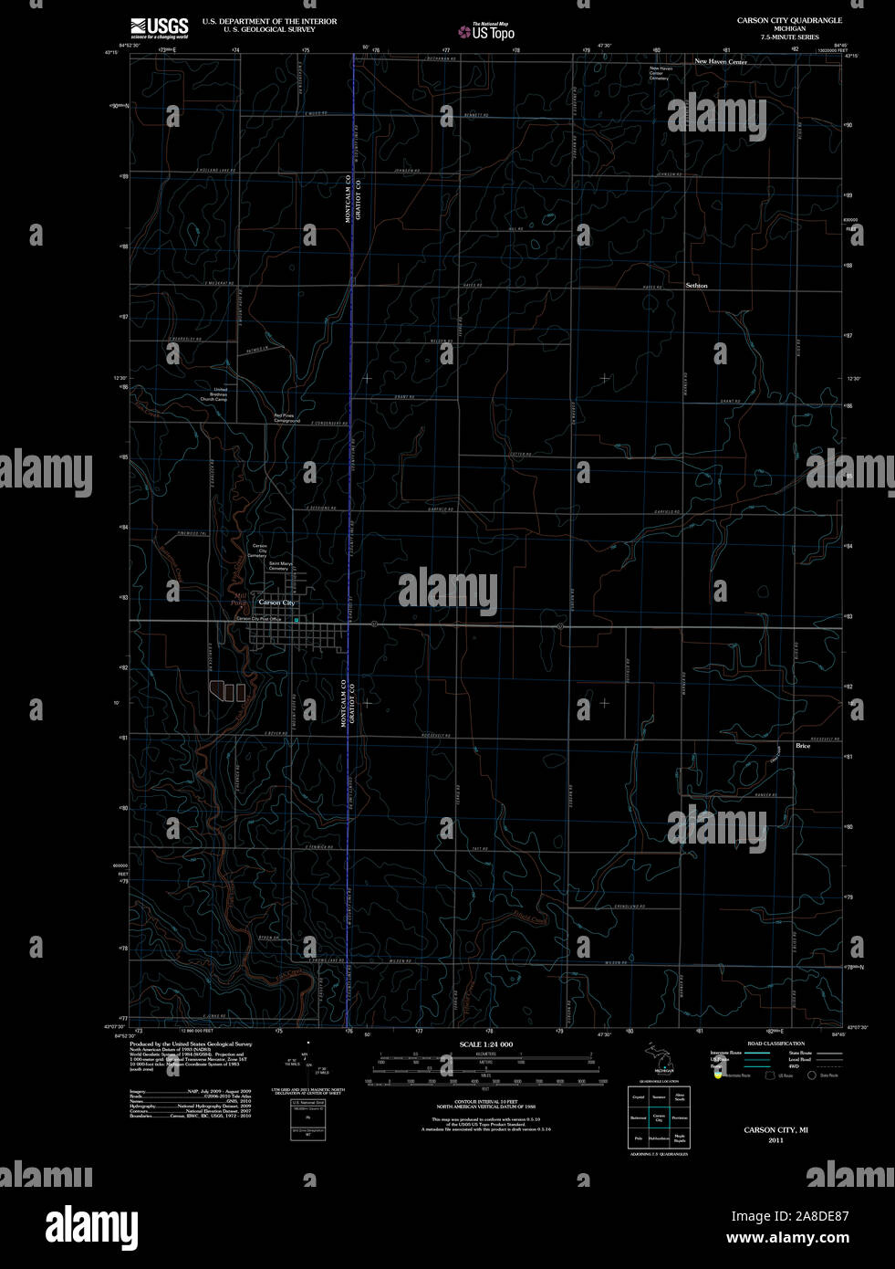 Carson city michigan map hi-res stock photography and images - Alamy
