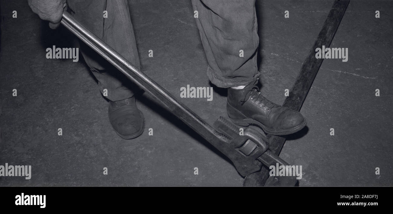 1940s, historical, close-up of pair of work boots Stock Photo - Alamy